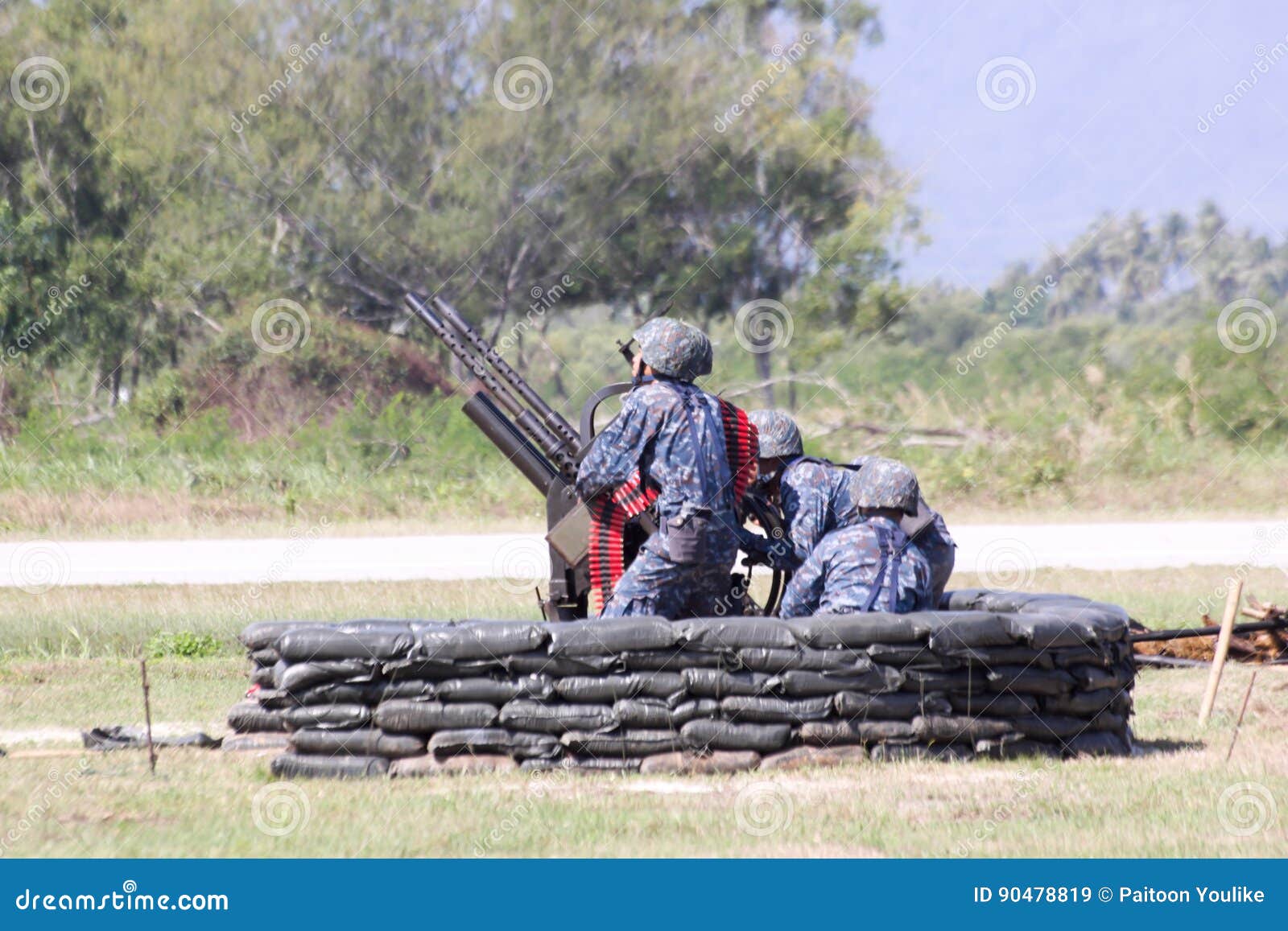 Anti Aircraft Fire Heavy Machine Gun Stock Image - Image of defense ...