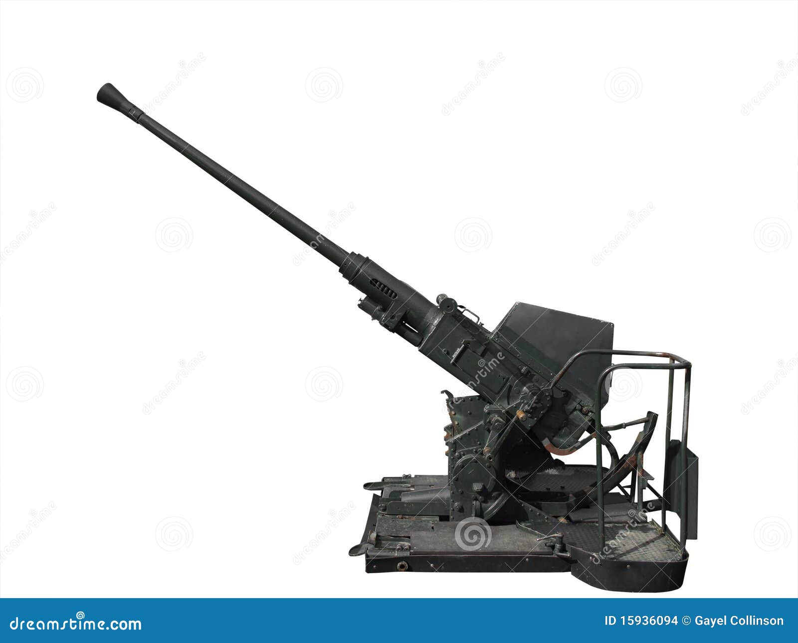 Anti-aircraft gun stock photo. Image of warfare, cutting - 15936094
