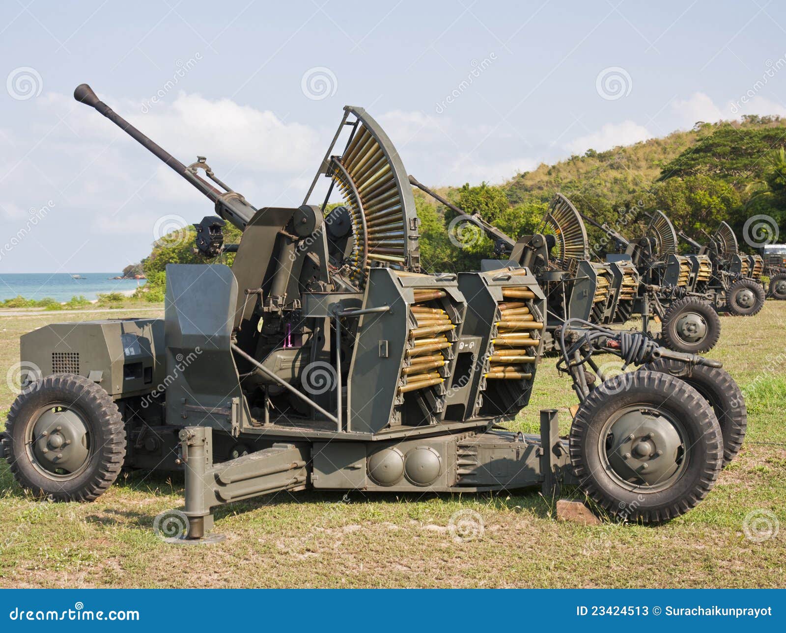 Anti aircraft gun stock image. Image of defending, danger - 23424513