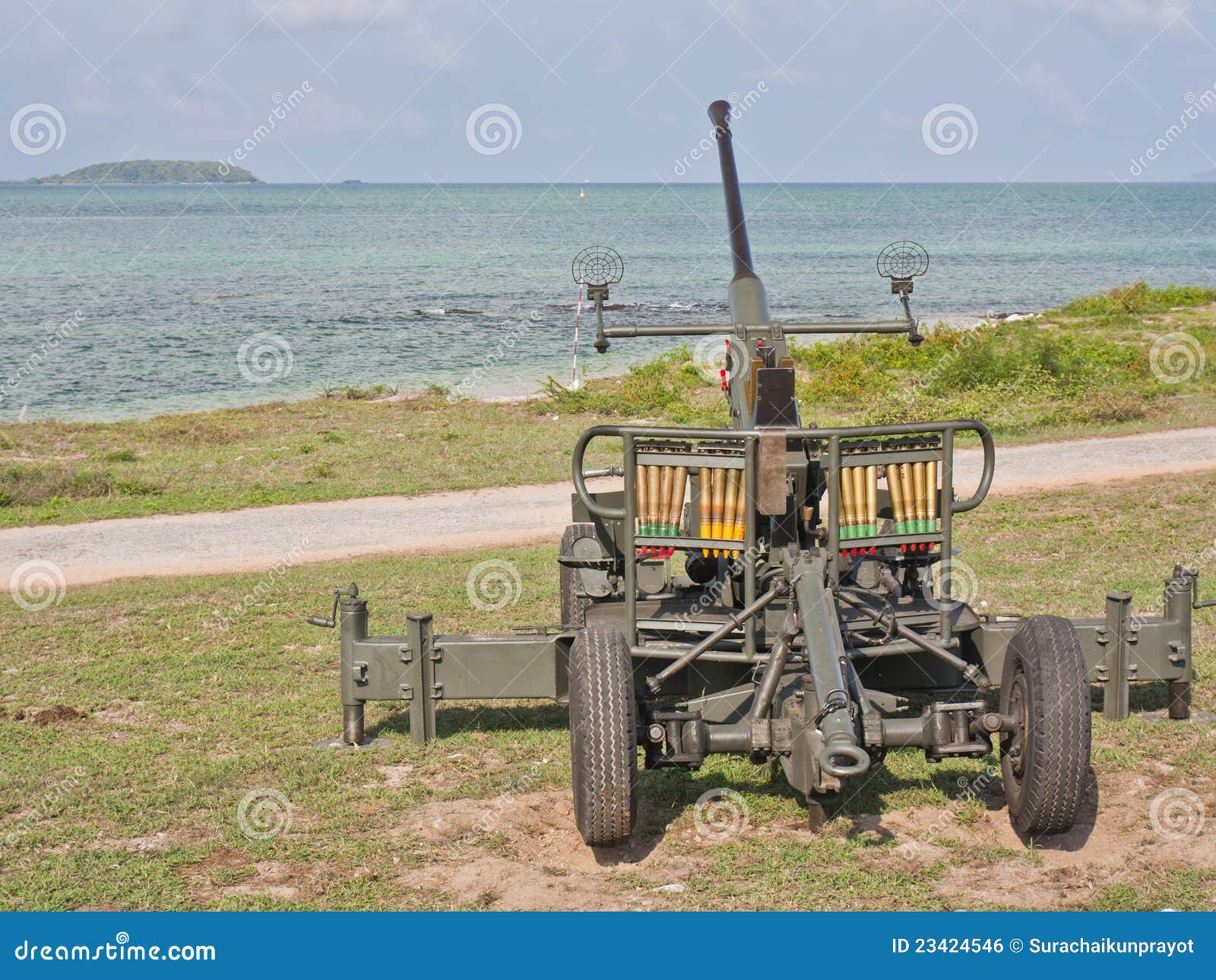 Anti aircraft gun stock photo. Image of cannon, iron - 23424546