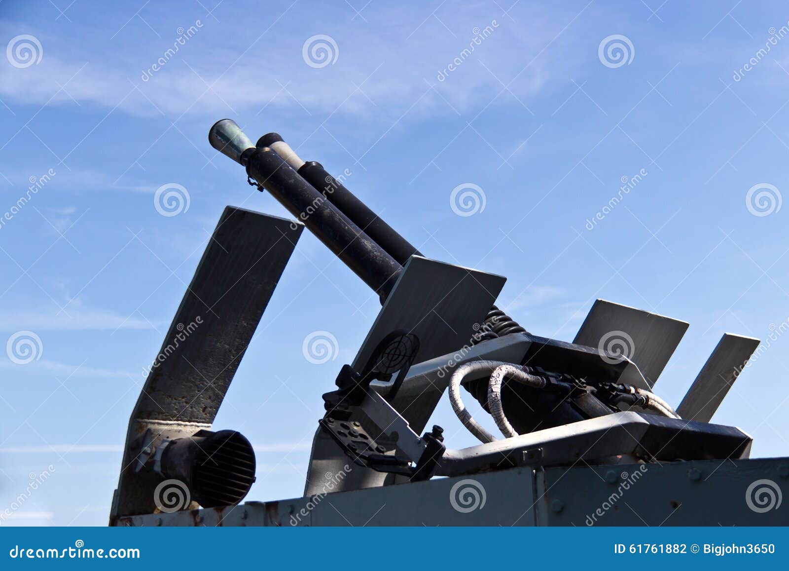 Anti-aircraft Machine Gun on a Navy Ship Stock Photo - Image of ...