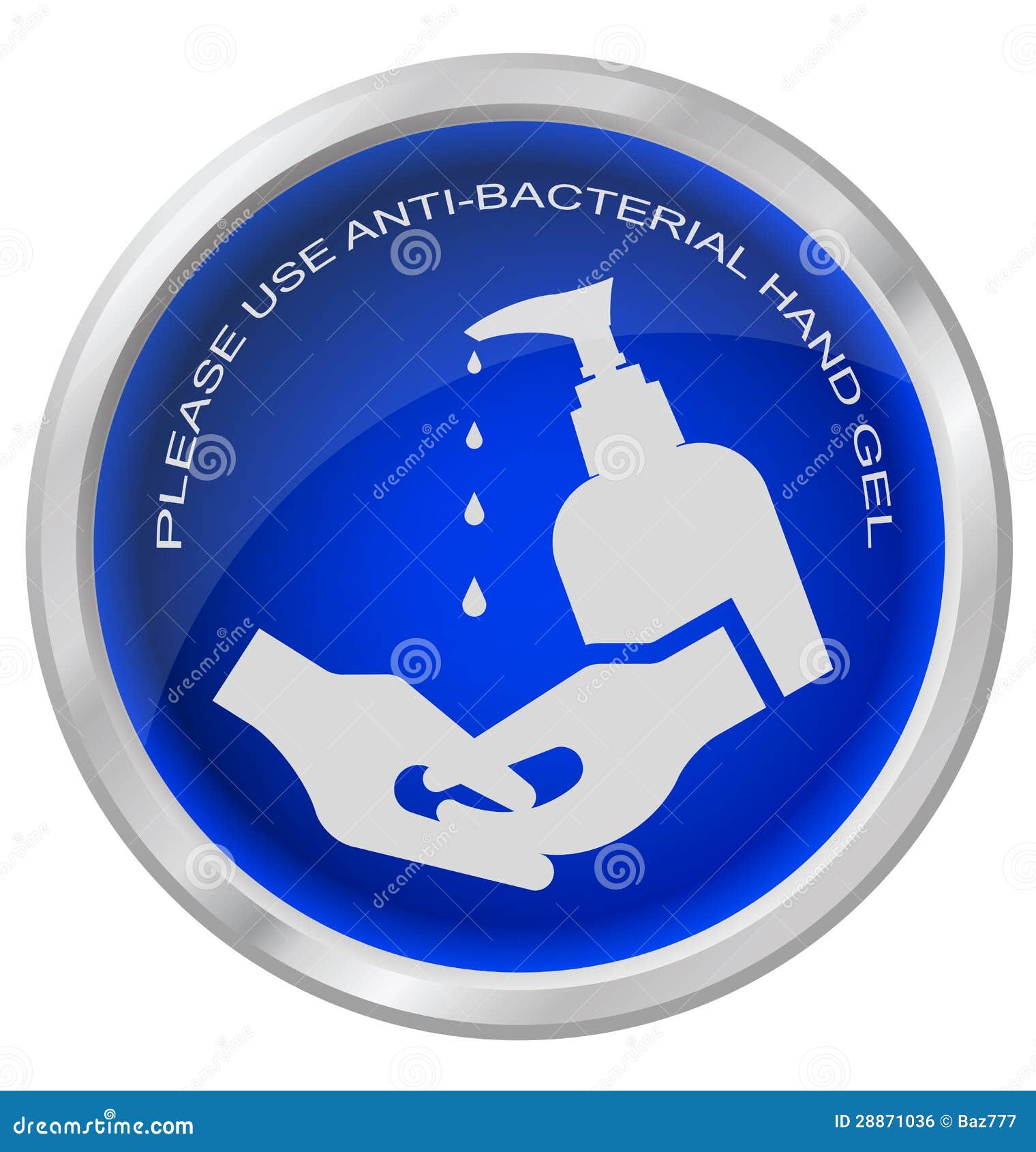 Anti Bacterial Hand Gel Button Stock Illustration - Illustration of ...