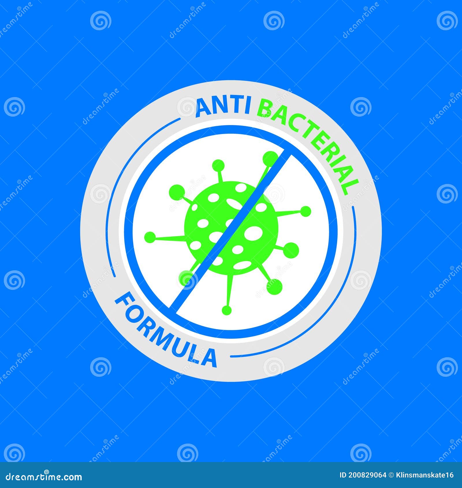 Anti Bacterial Logo Design Vector on Blue Background Stock Illustration ...