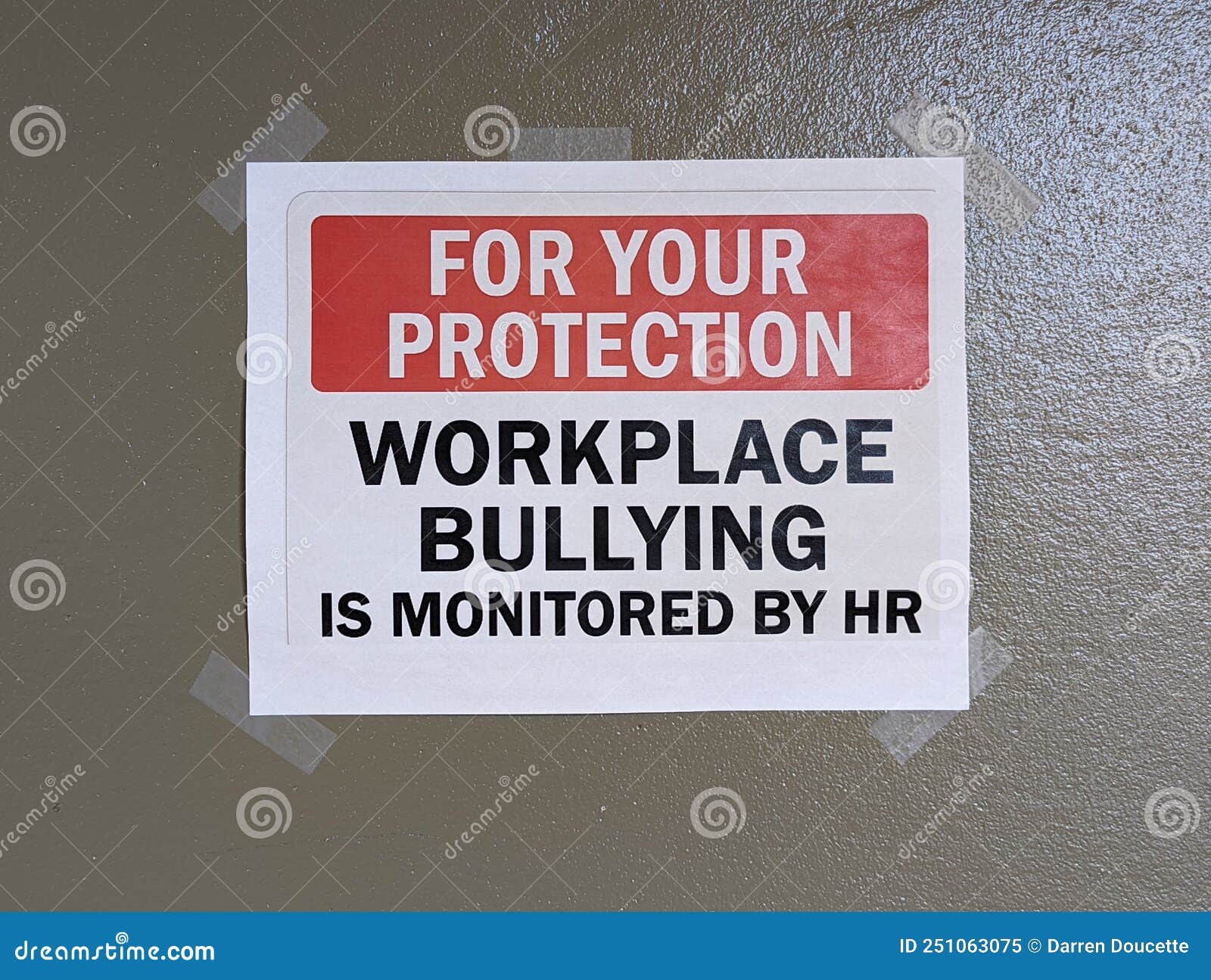 Anti-bullying Sign Posted on a Wall Stock Image - Image of protection ...