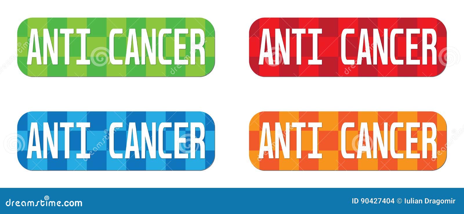 ANTI CANCER Text, on Rectangle, Zig Zag Pattern Stamp Sign. Stock ...