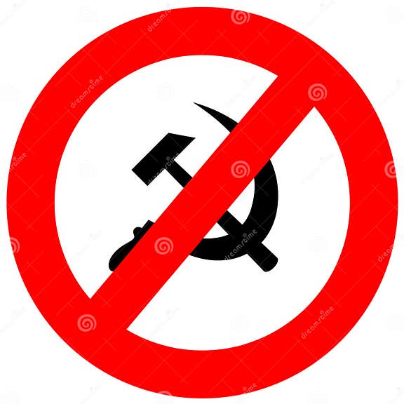 Anti Communism Sign stock illustration. Illustration of prohibit - 12566331