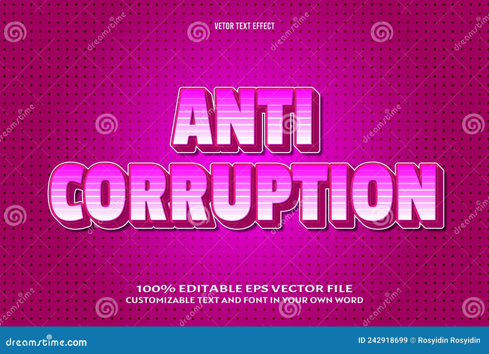 Anti Corruption Editable Text Effect 3 Dimension Emboss Comic Style ...
