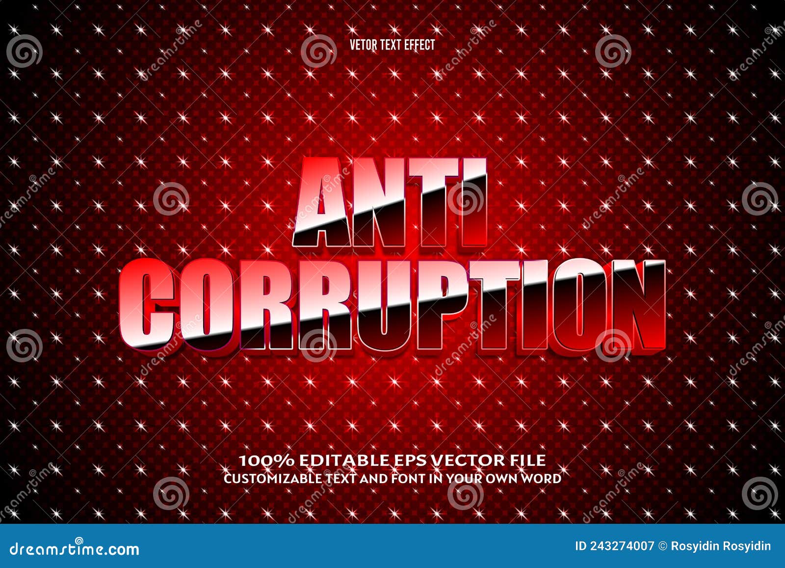 Anti Corruption Editable Text Effect 3 Dimension Emboss Comic Style ...