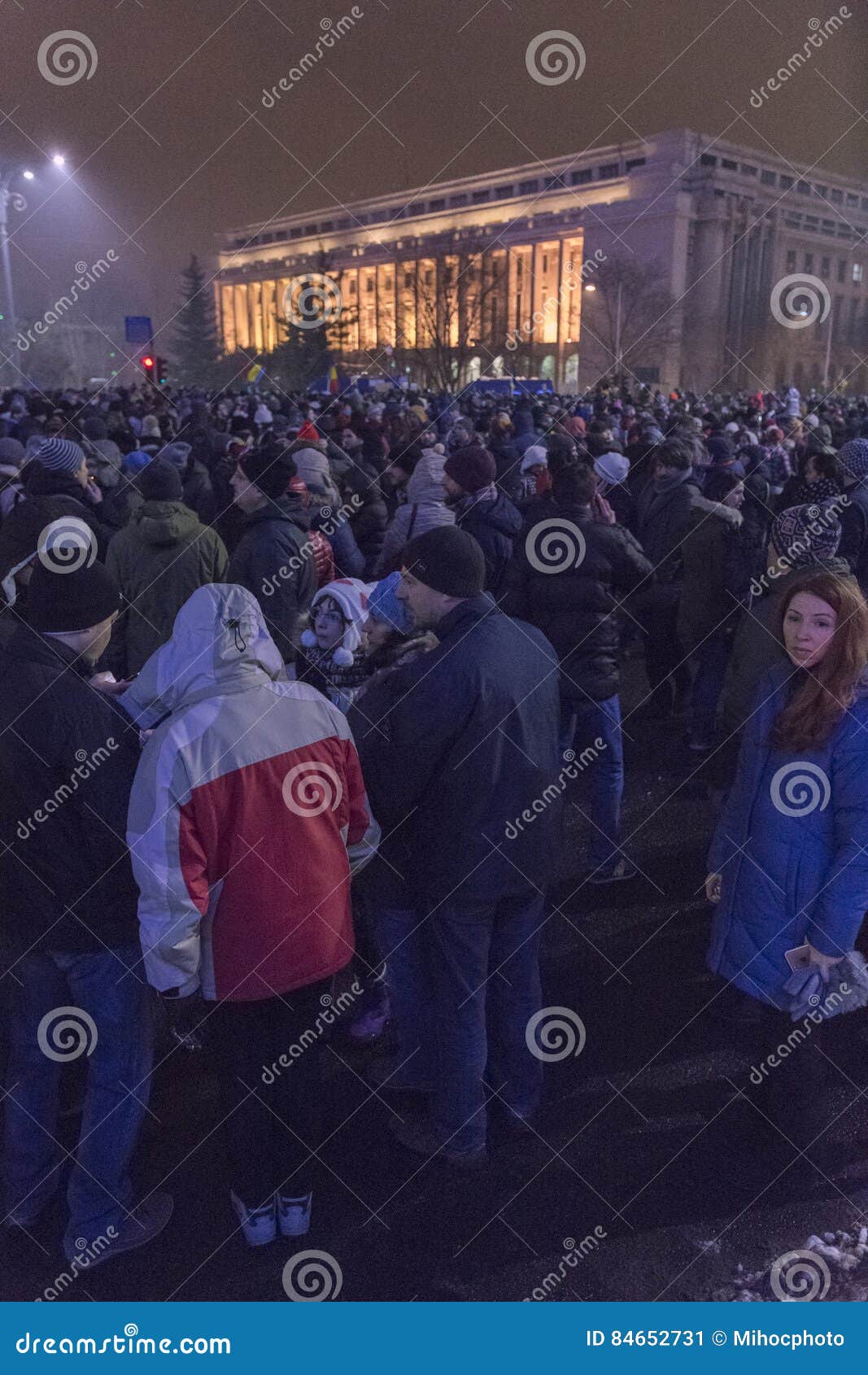 Anti Corruption Protests in Bucharest on January 22, 2017 Editorial ...
