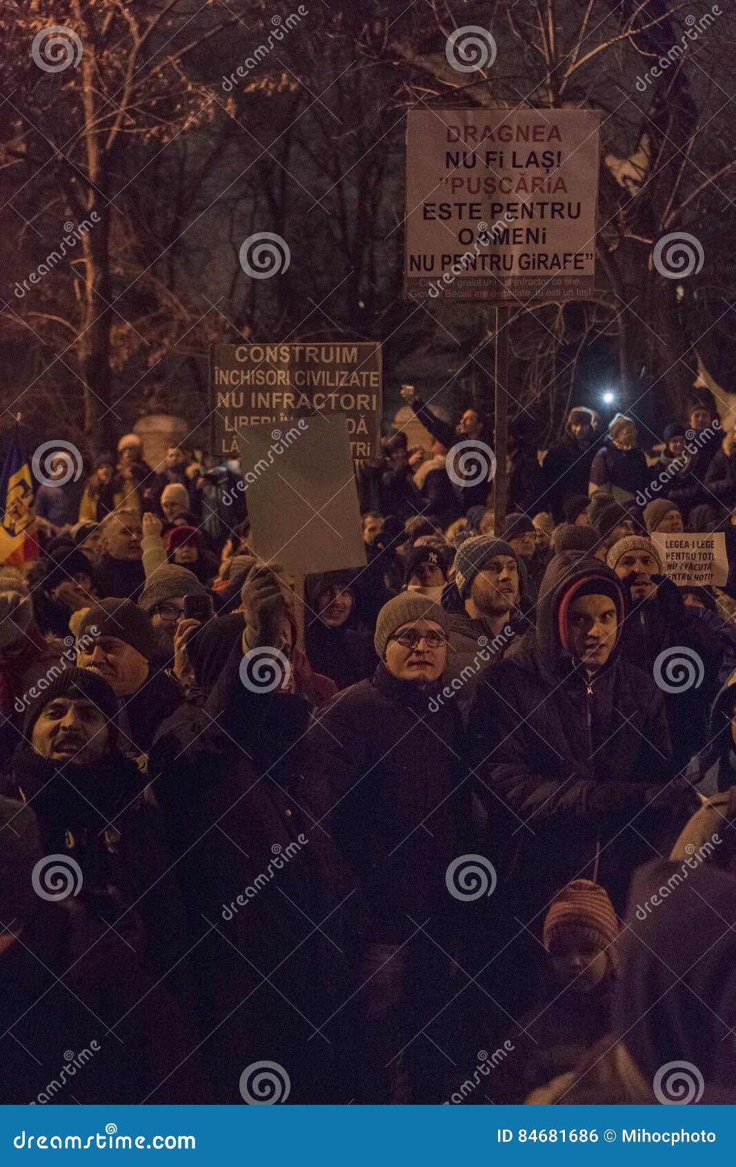 Anti Corruption Protests in Bucharest on January 22, 2017 Editorial ...