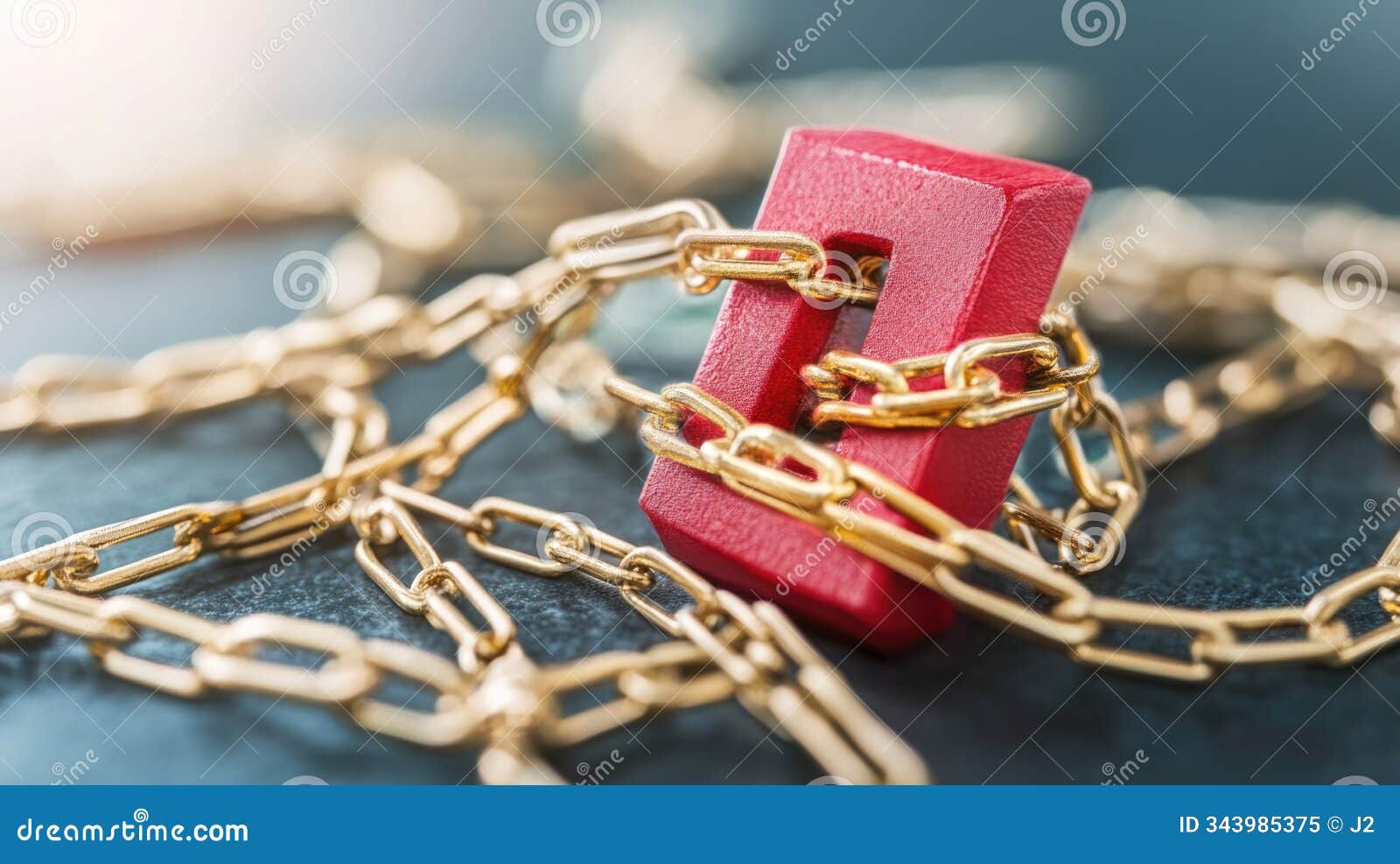 Anti Corruption Symbol with Chains and Red Block Representing ...