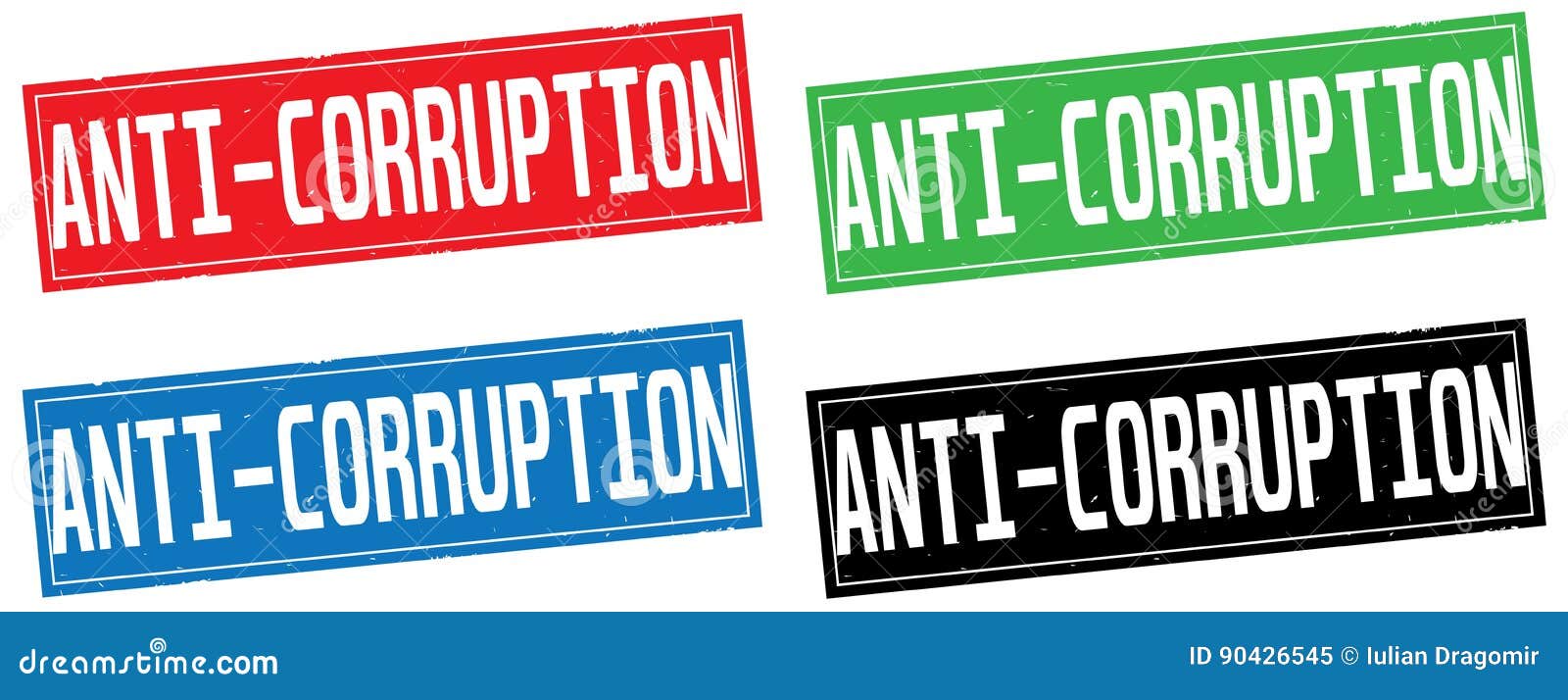 ANTI CORRUPTION Text, on Rectangle Stamp Sign. Stock Illustration ...
