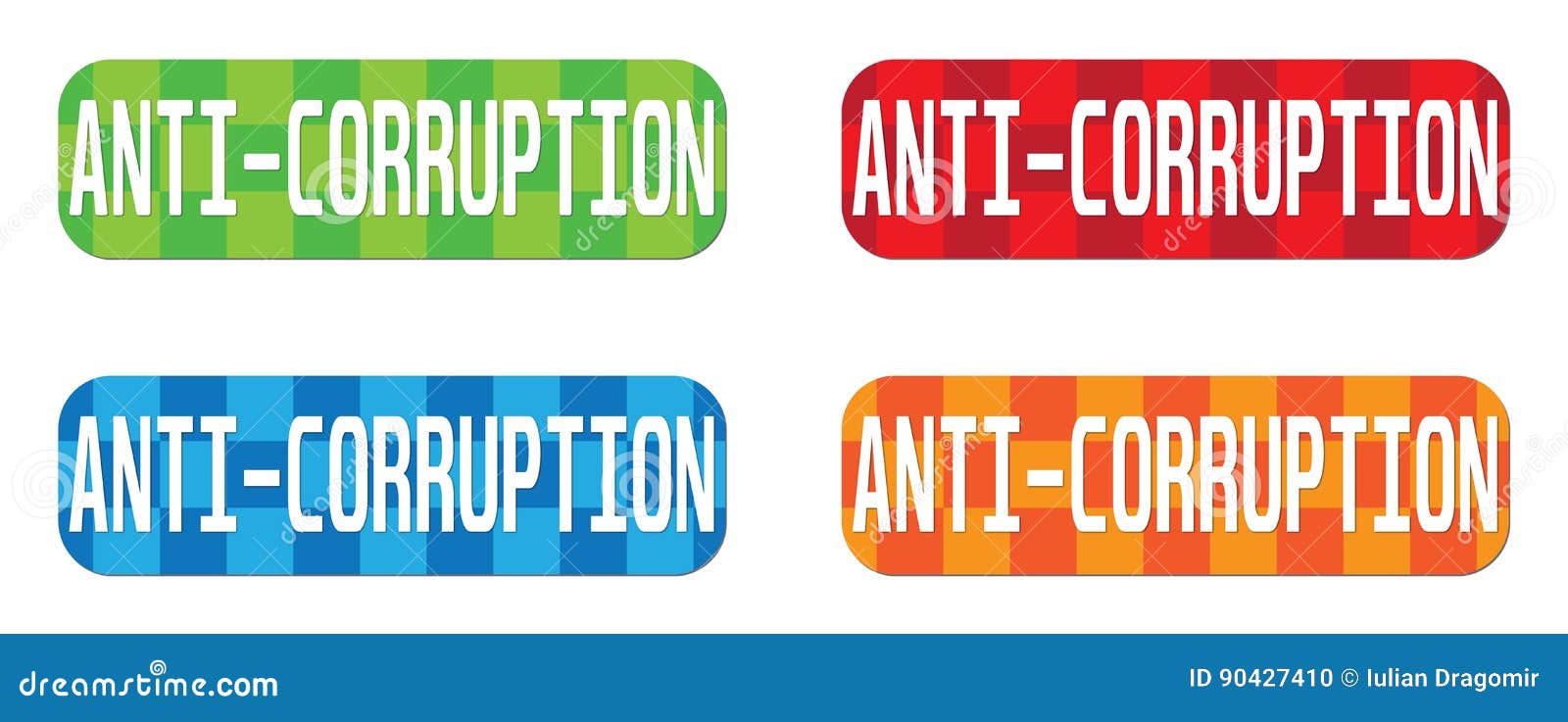 ANTI CORRUPTION Text, on Rectangle, Zig Zag Pattern Stamp Sign. Stock ...