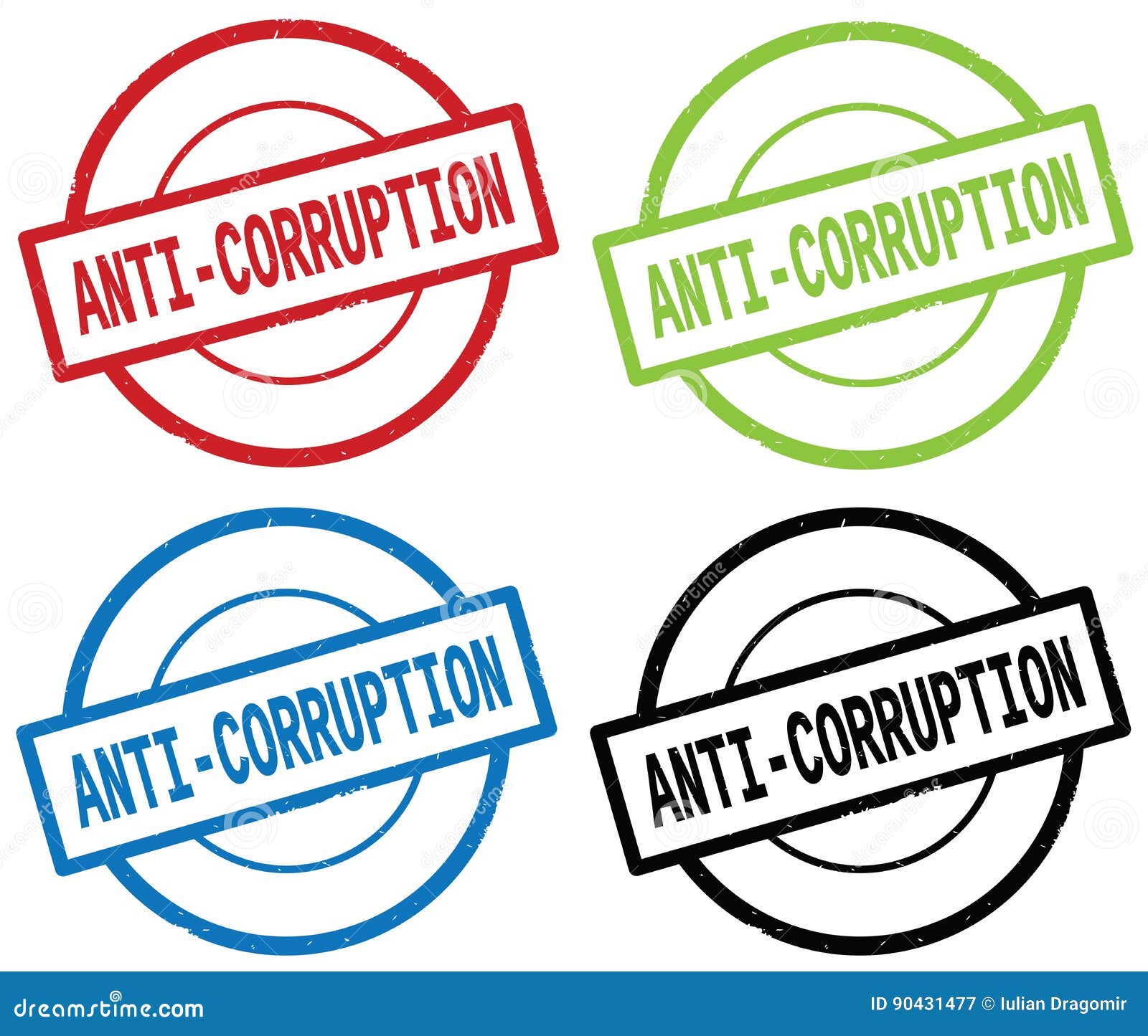 ANTI CORRUPTION Text, on Round Simple Stamp Sign. Stock Illustration ...