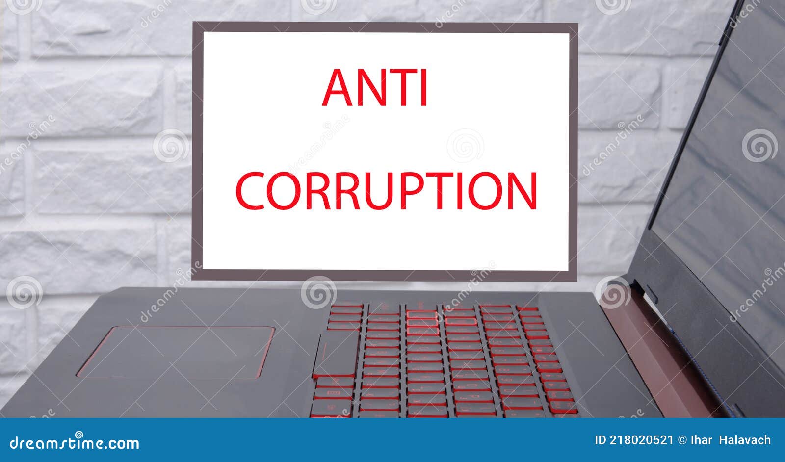 Anti Corruption Text Written on a Blackboard Hanging on a Brick Wall ...