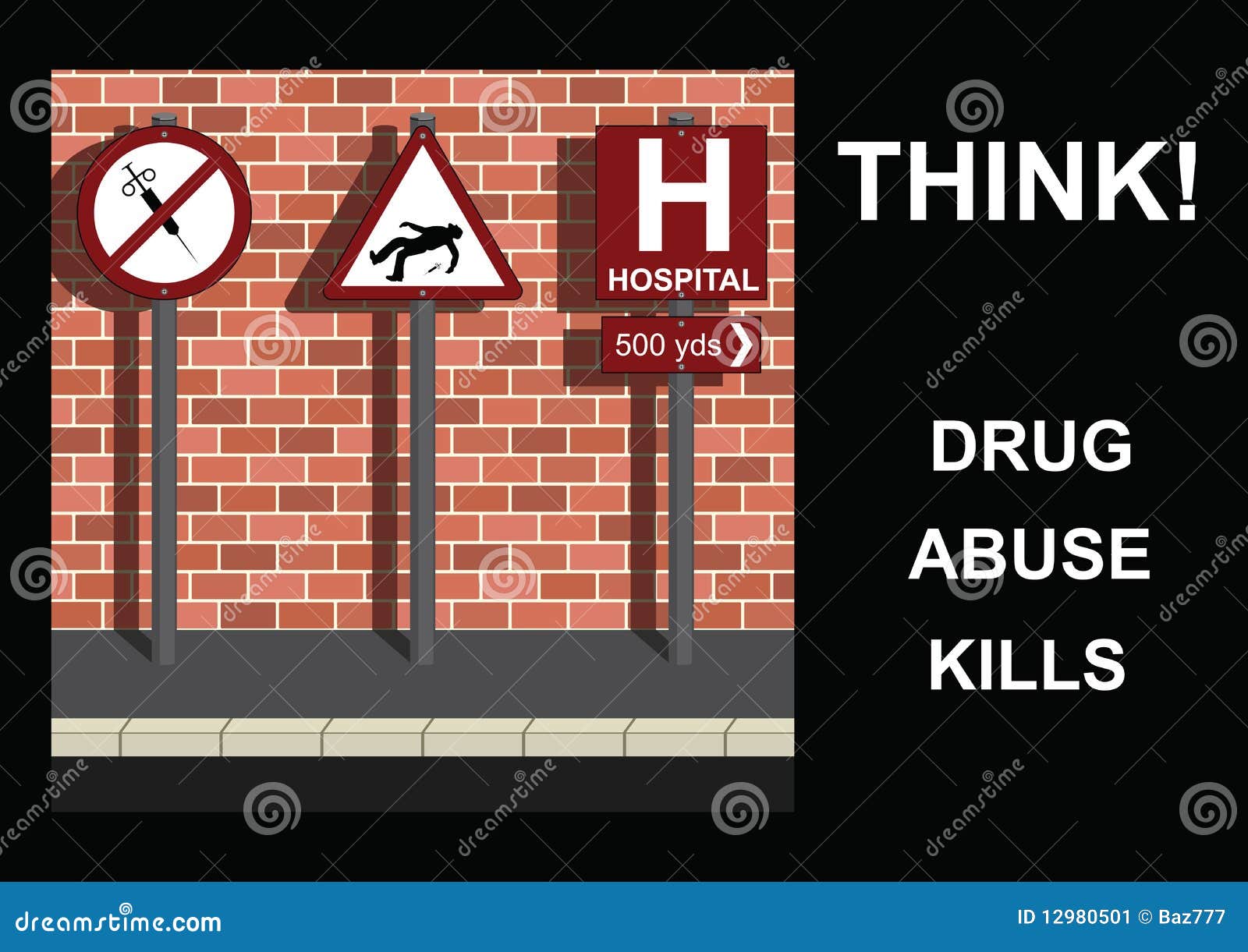 Anti drug Message stock vector. Illustration of narcotic - 12980501