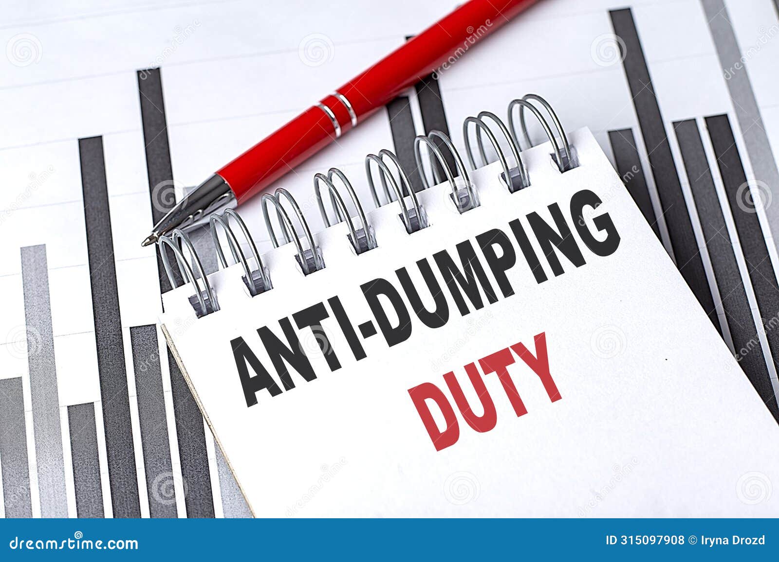 ANTI-DUMPING DUTY Text on Notebook on Chart with Pen Stock Photo ...