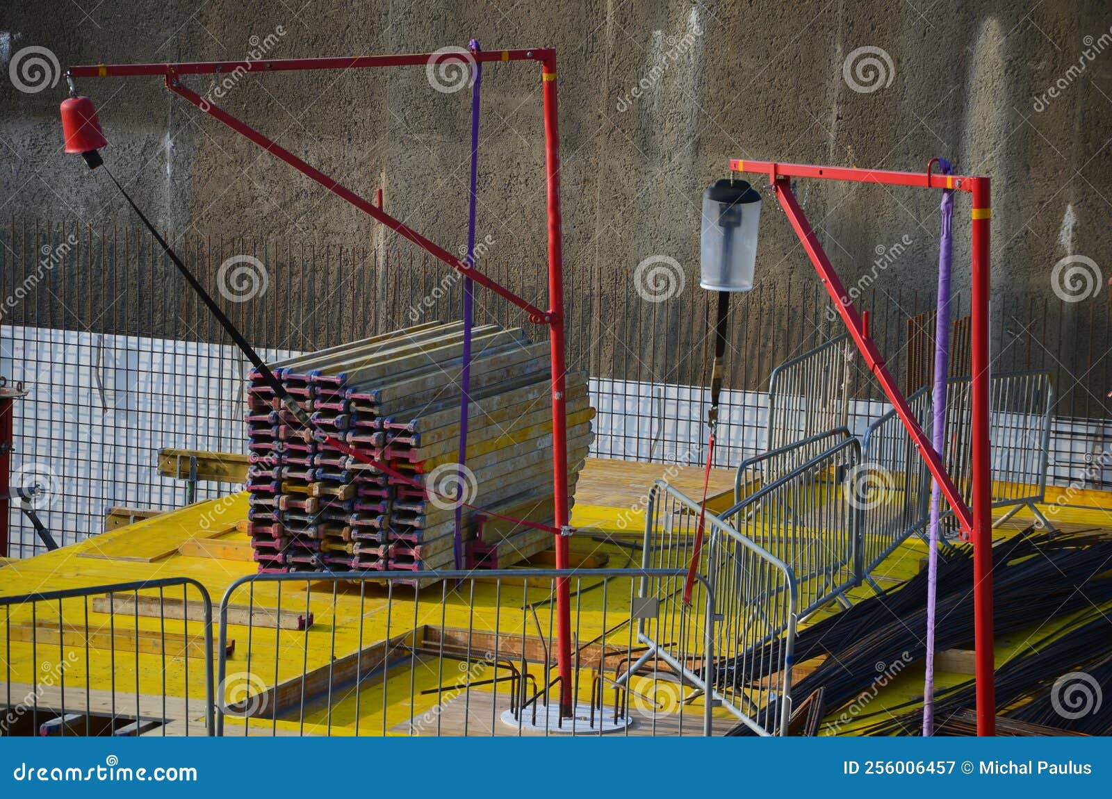 Anti-fall System during the Construction of a New House, Stock Image ...