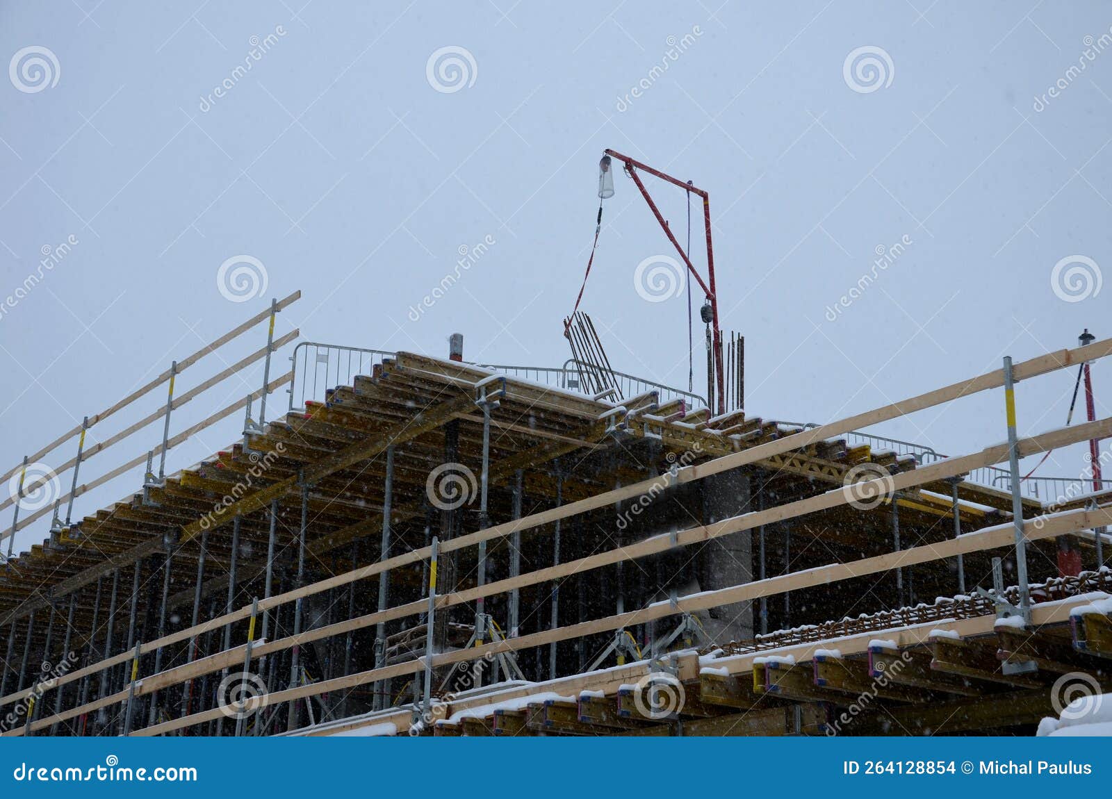 Anti-fall System during the Construction of a New House, during Stock ...
