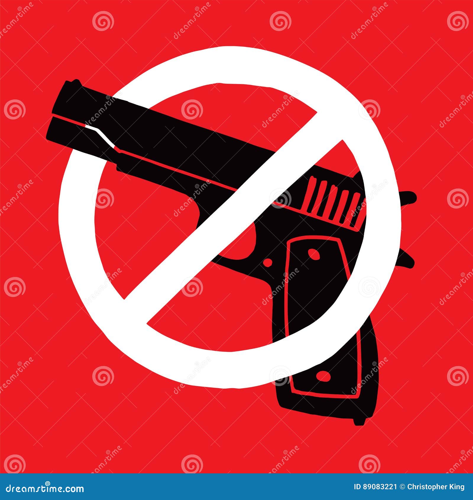 Anti Gun Symbol stock vector. Illustration of icon, vector - 89083221
