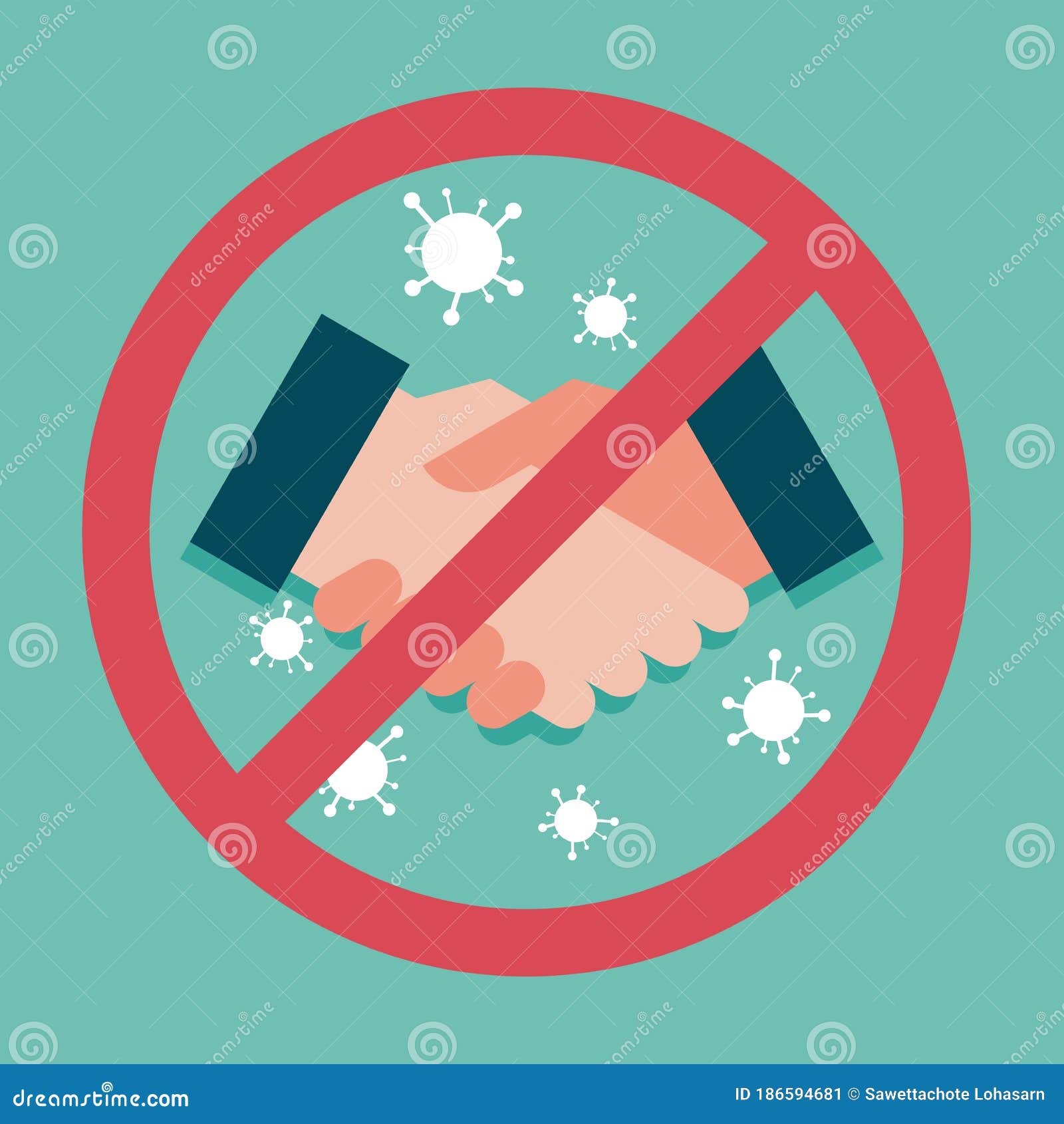 No Handshake for Virus Prevention Stock Vector - Illustration of ...