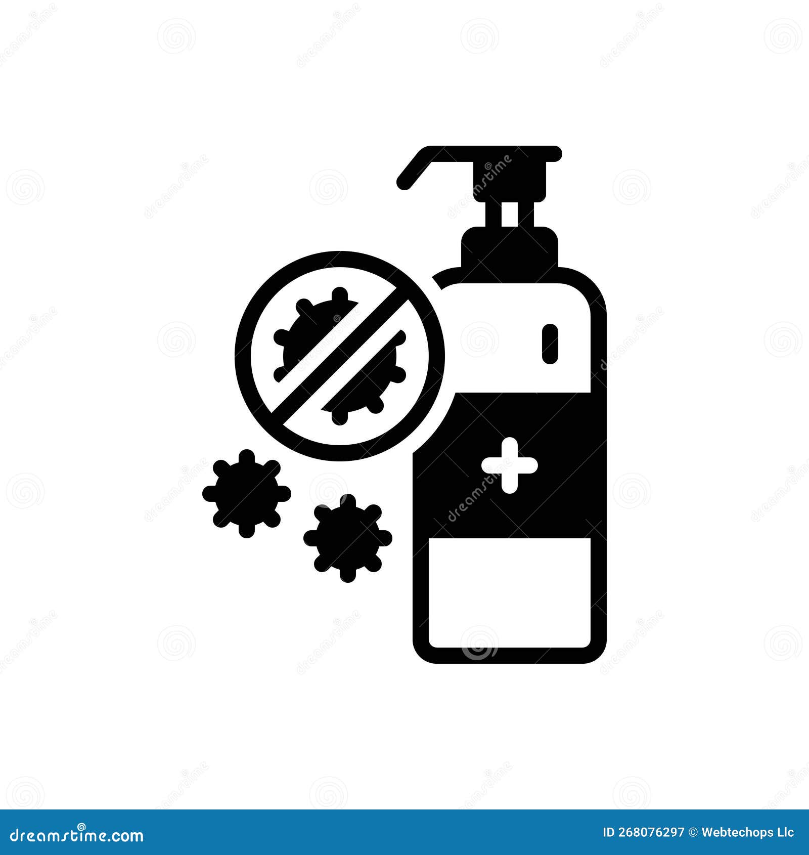 Black Solid Icon for Anti, Germs and Bacteria Stock Illustration ...