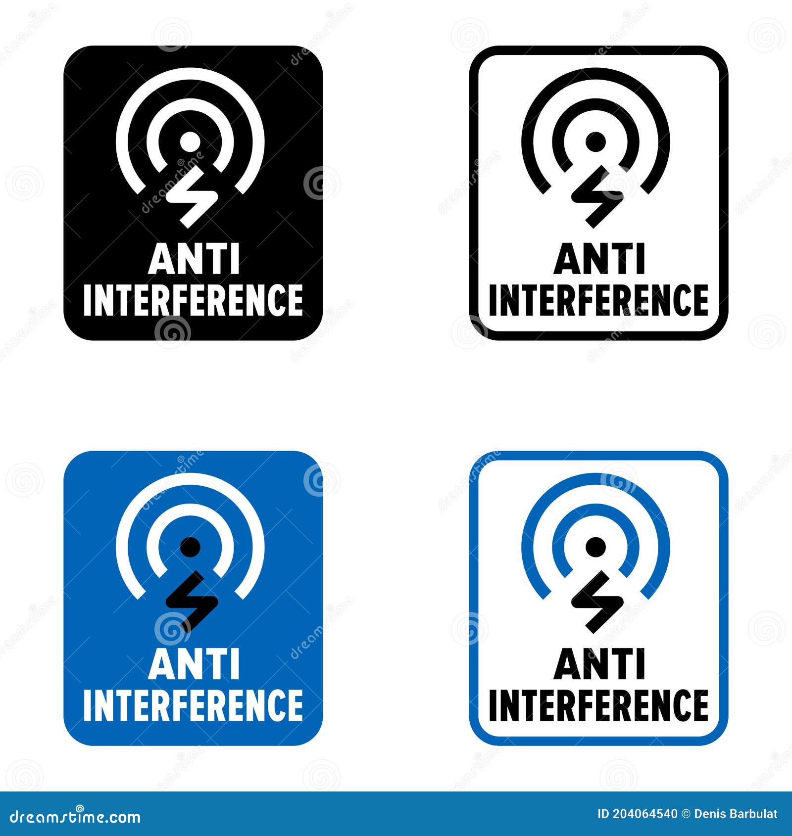 `Anti Interference` Filter and Function Information Sign Stock Vector ...