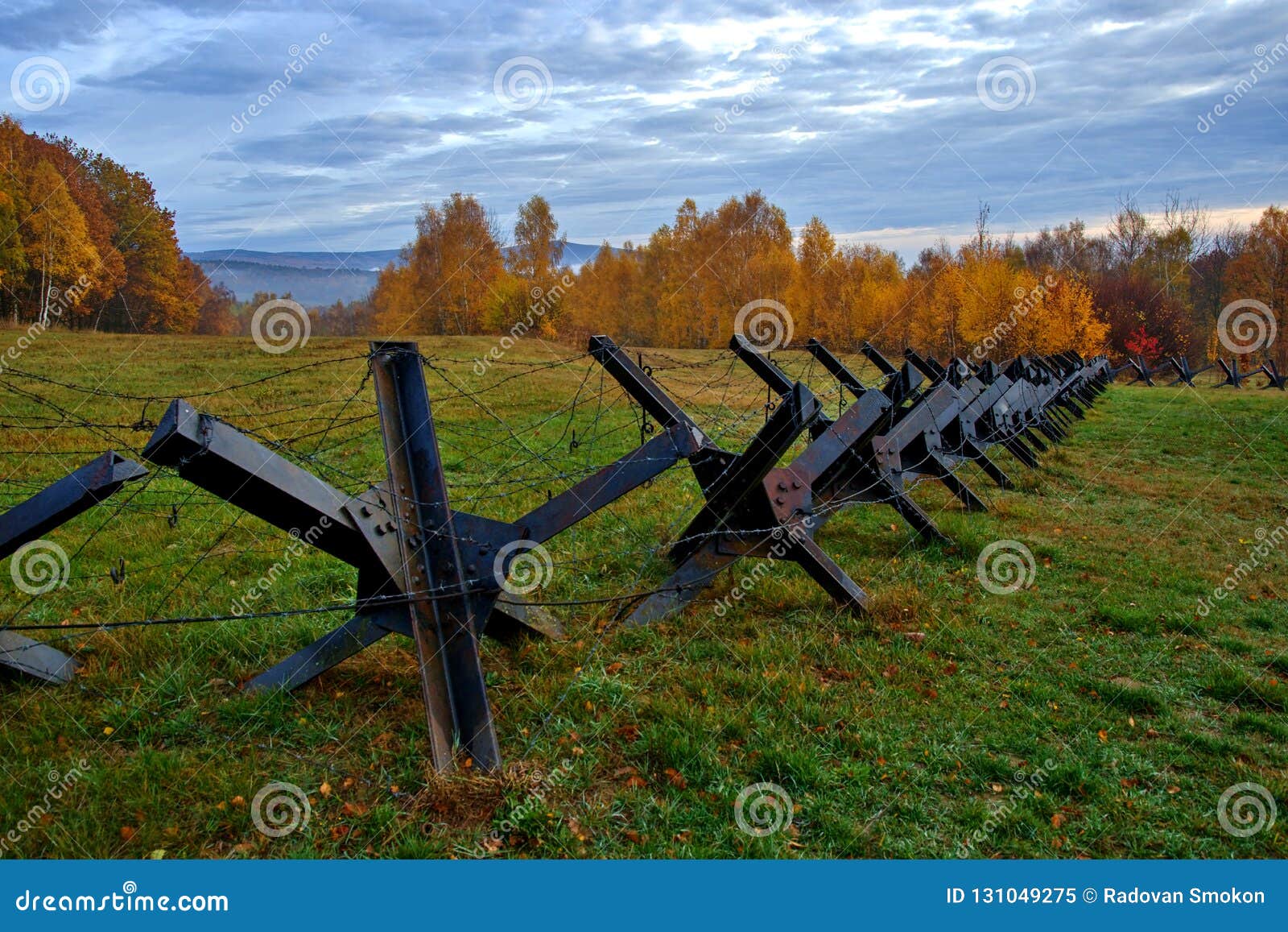 Anti nfantry roadblock. stock image. Image of enemy - 131049275