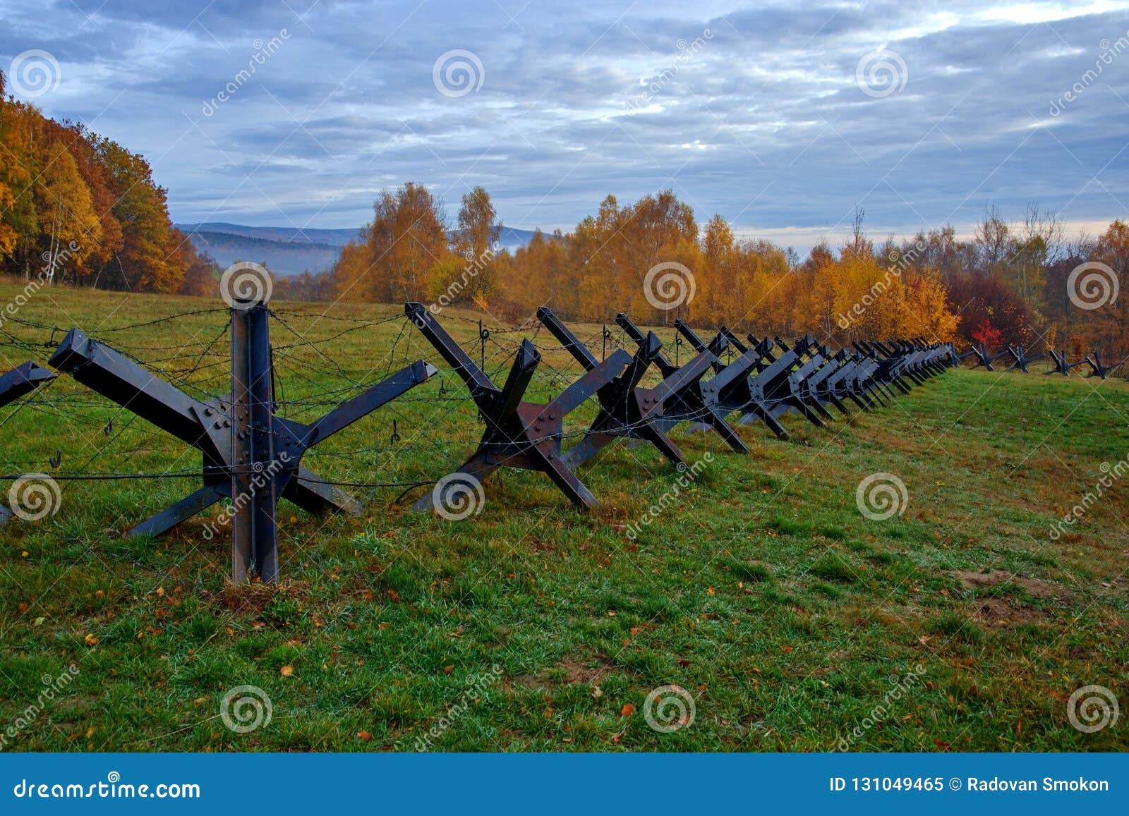 Anti nfantry roadblock. stock image. Image of defence - 131049465