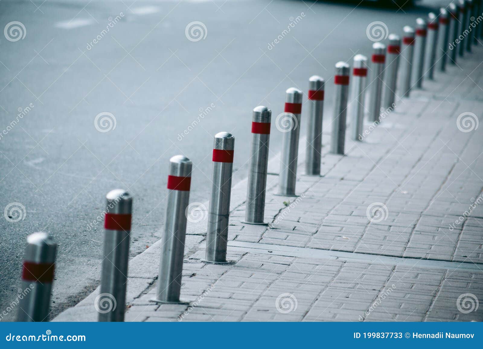 Anti Parking Bollard in the City Stock Image - Image of barrier ...