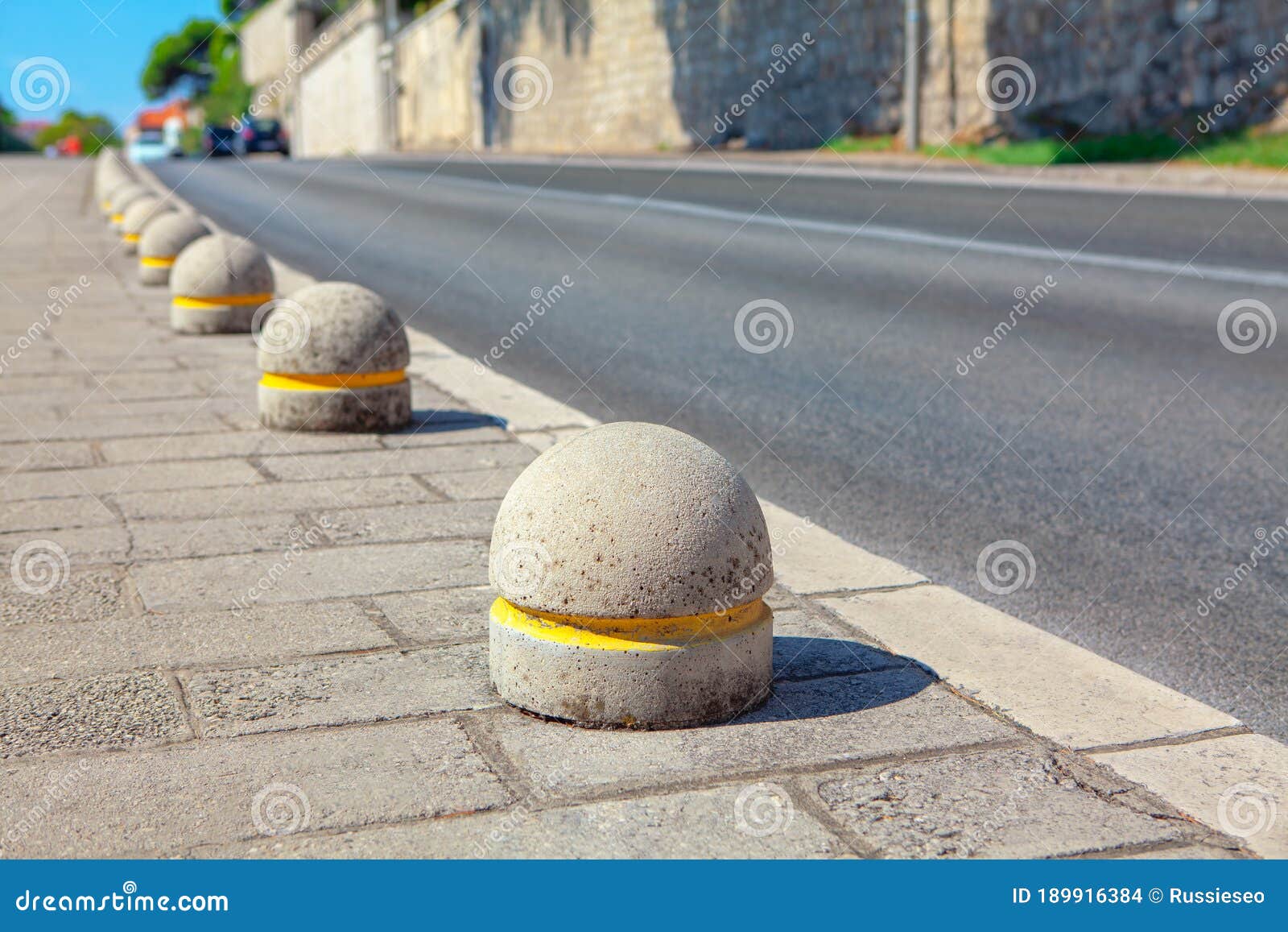 Anti Parking Concrete Sphere Stock Photo - Image of highway, concrete ...