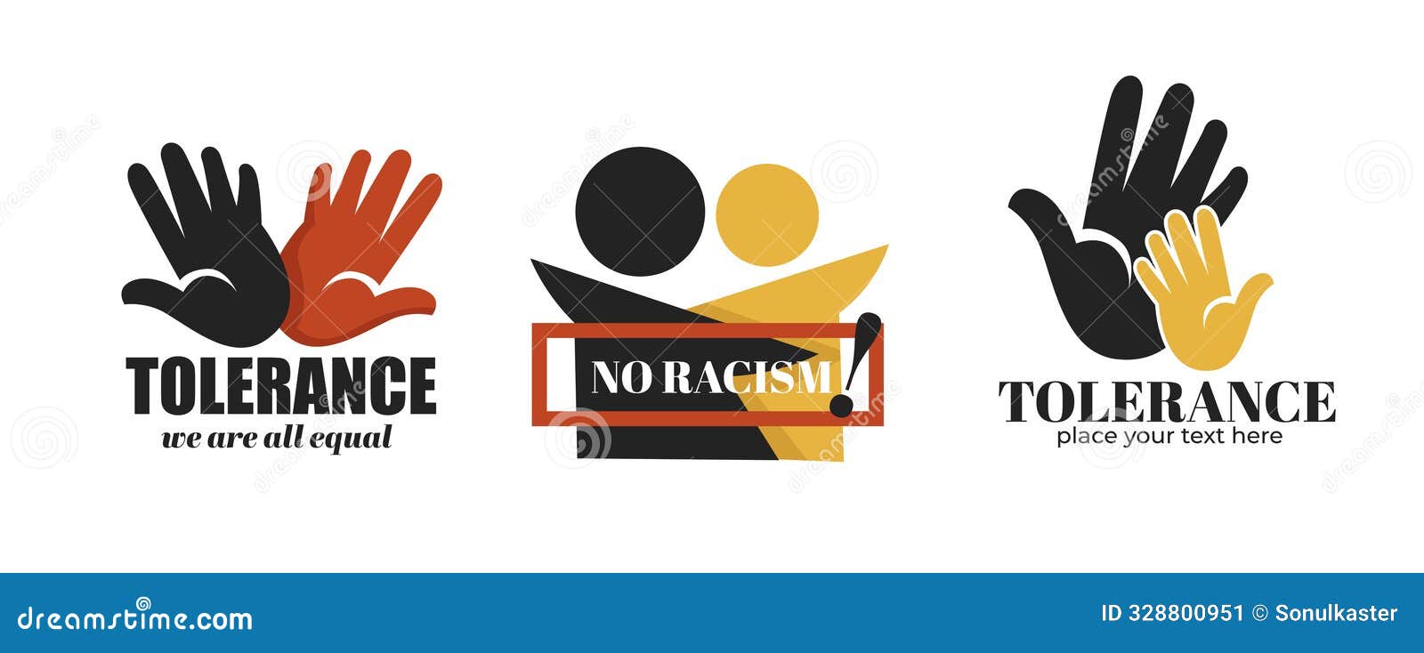 Anti Racism Equality Emblem Design Stock Vector - Illustration of human ...