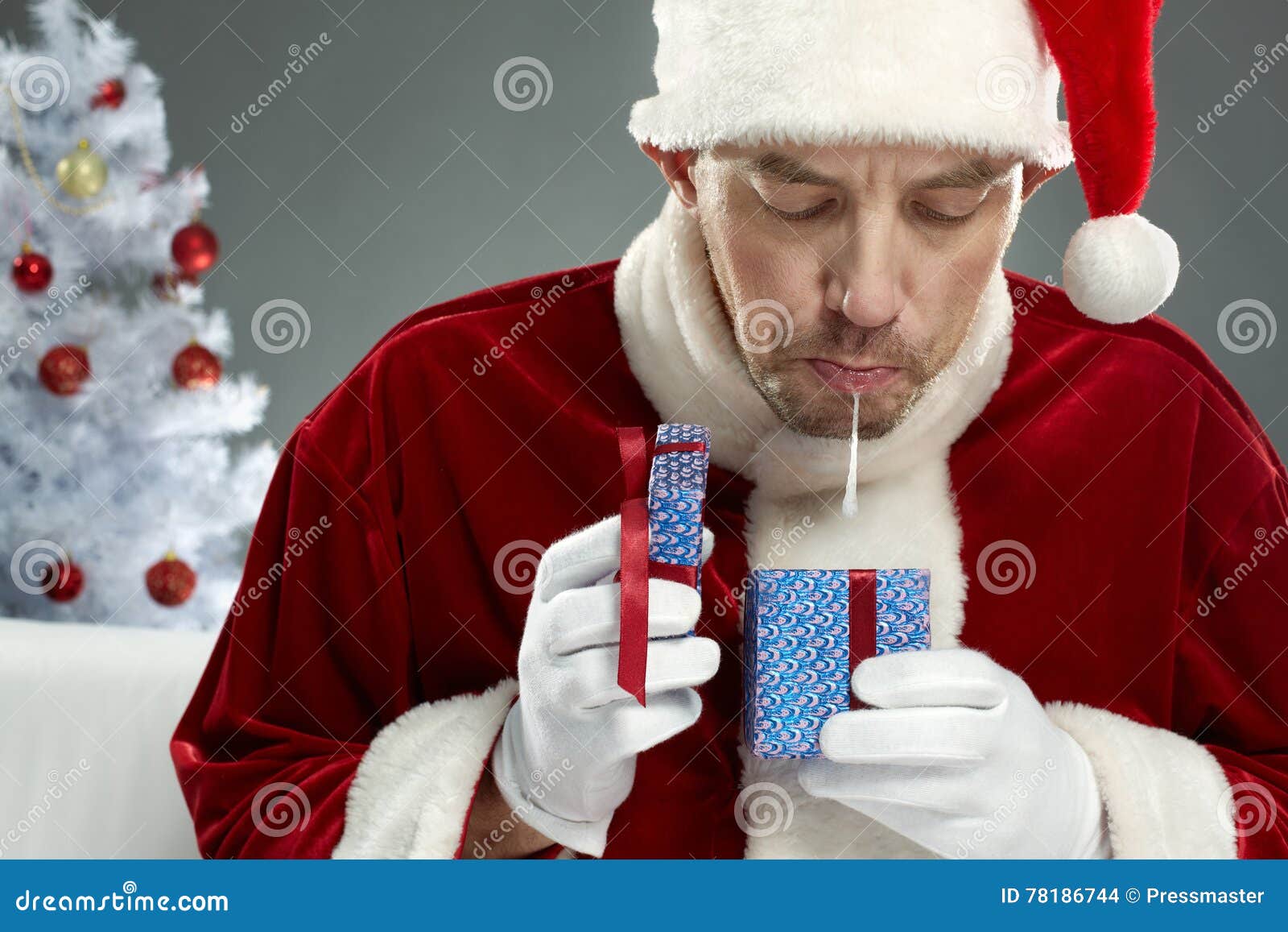 Anti Santa stock photo. Image of mature, santa, gray - 78186744