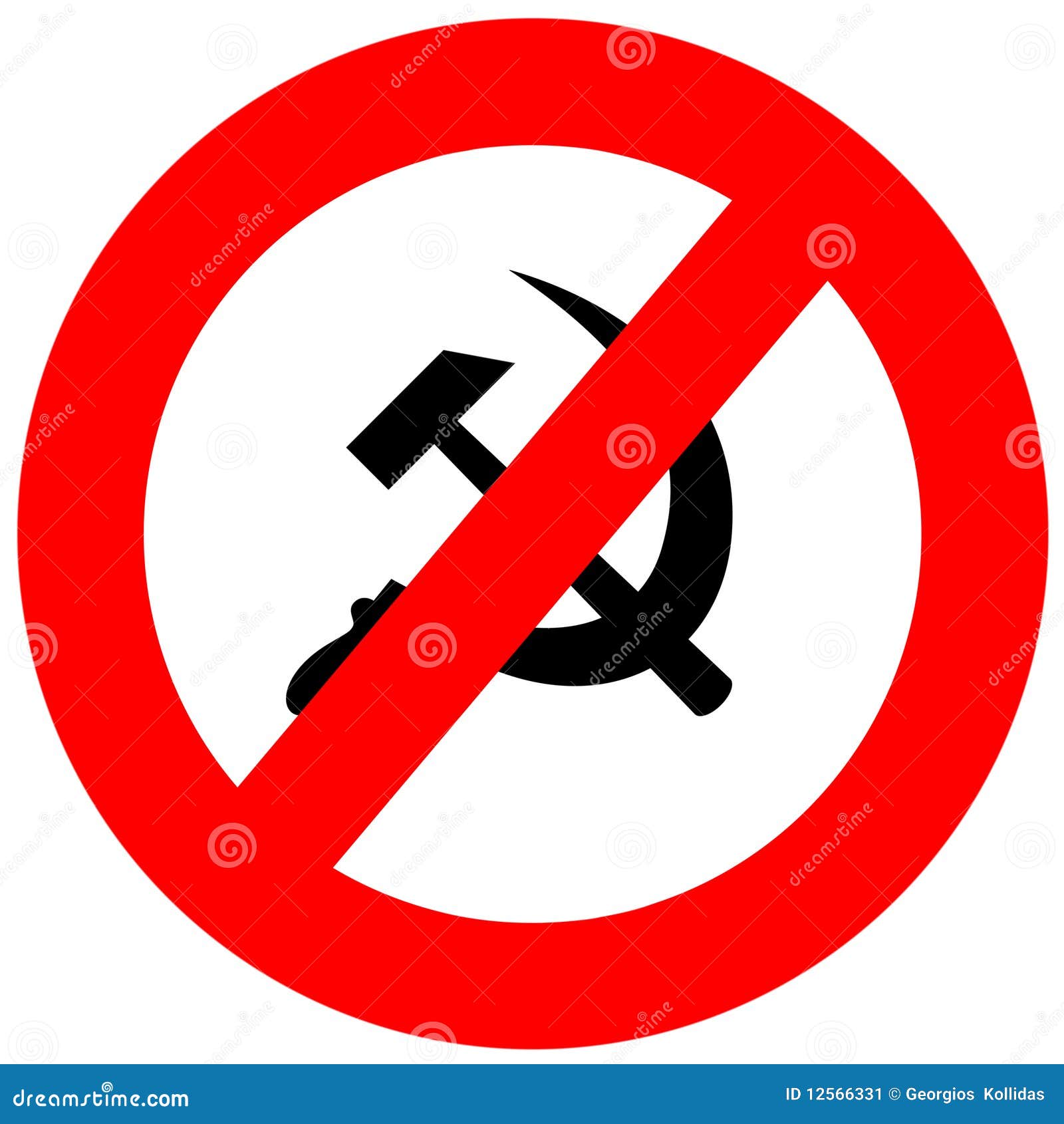 Anti signe de communisme illustration stock. Illustration du signe ...