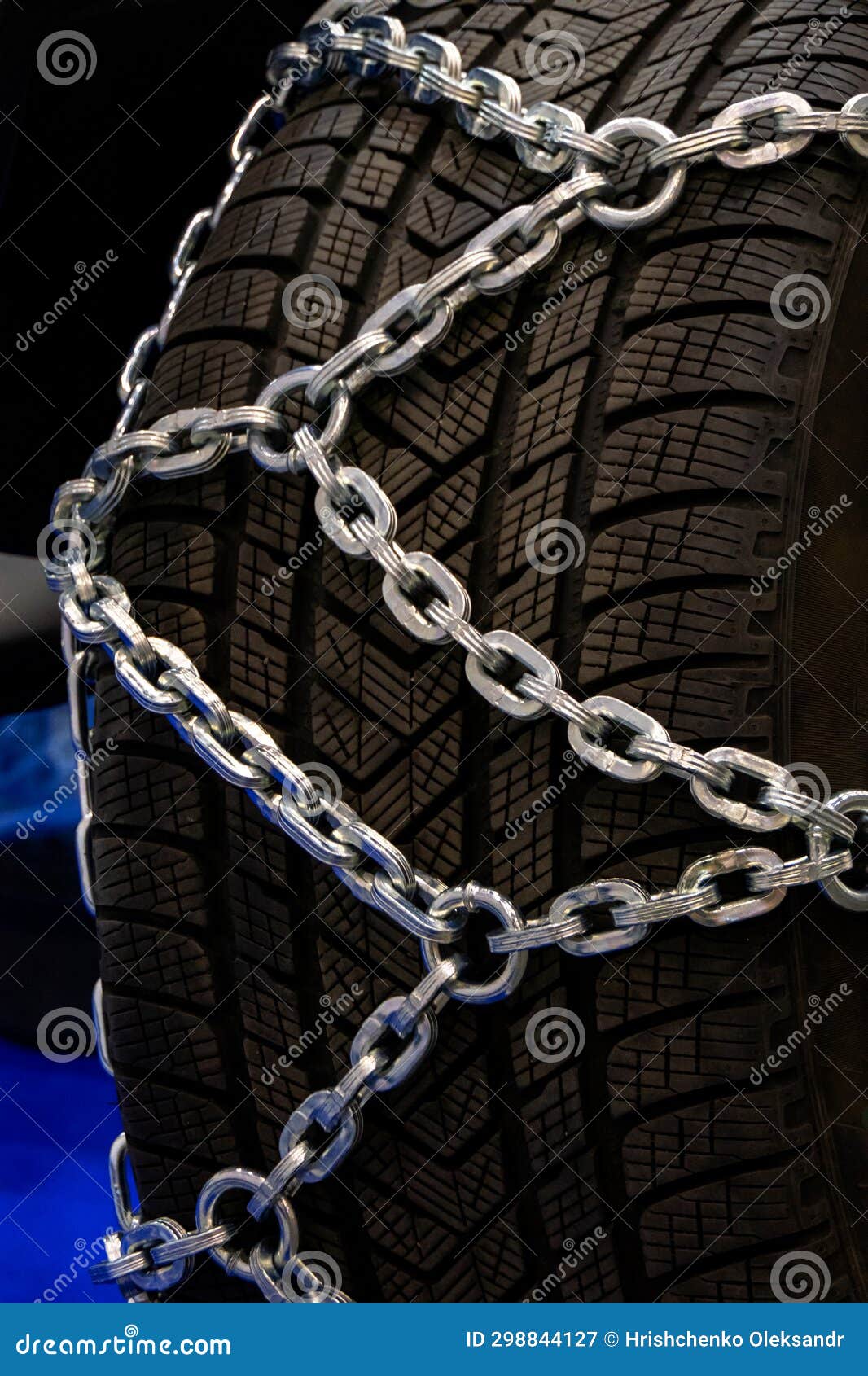 Anti-skid System for Car Wheels. Snow and Traction Chains Stock Image ...