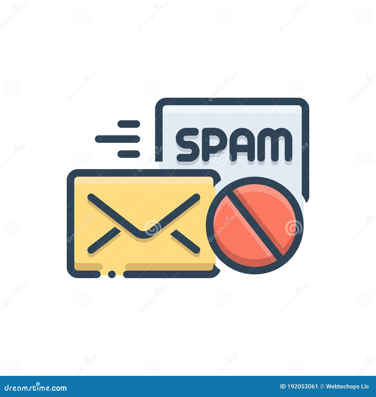 Color Illustration Icon for Anti Spam, Message and Correspondence Stock ...