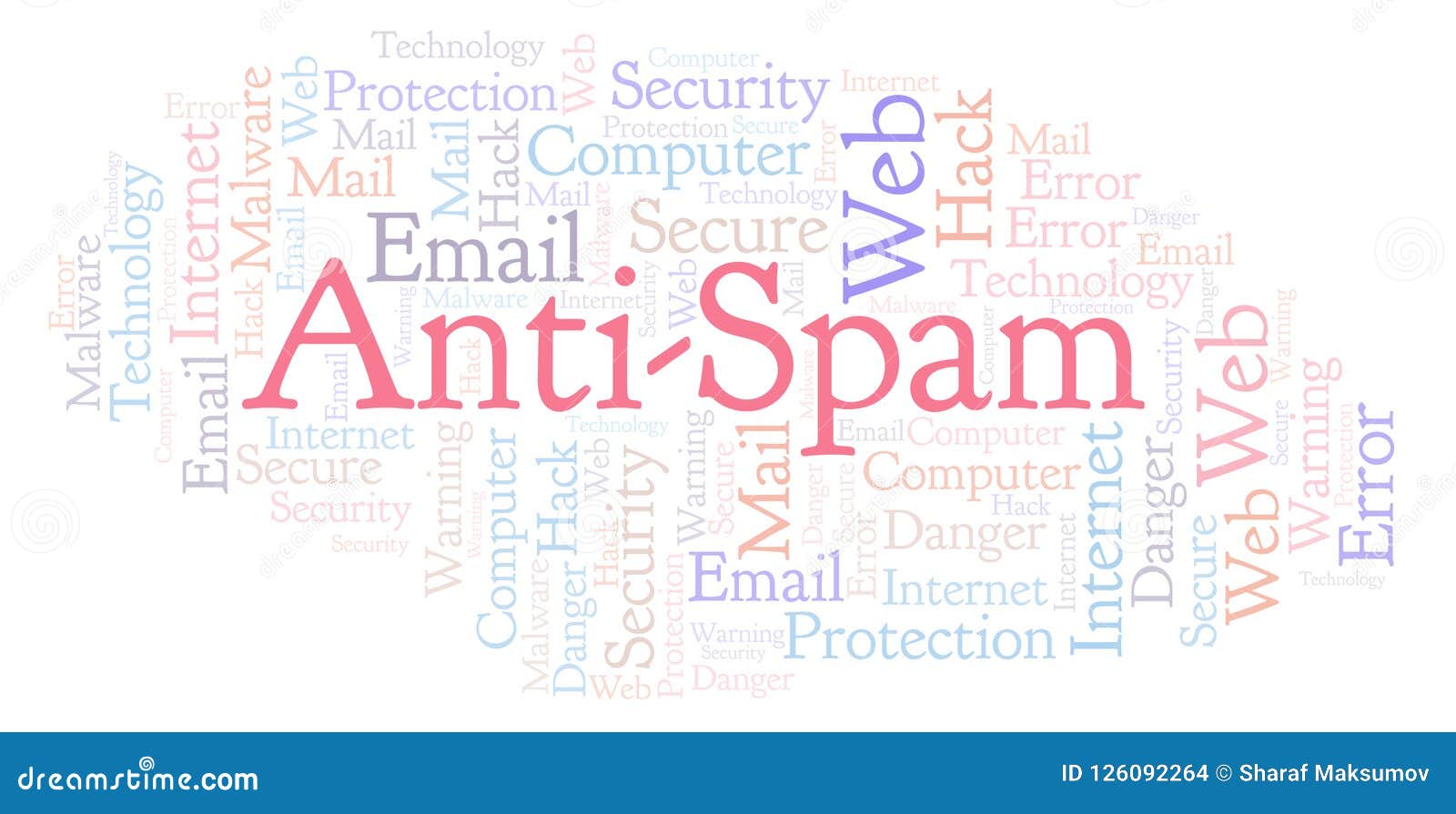 Anti-Spam word cloud. stock illustration. Illustration of bright ...