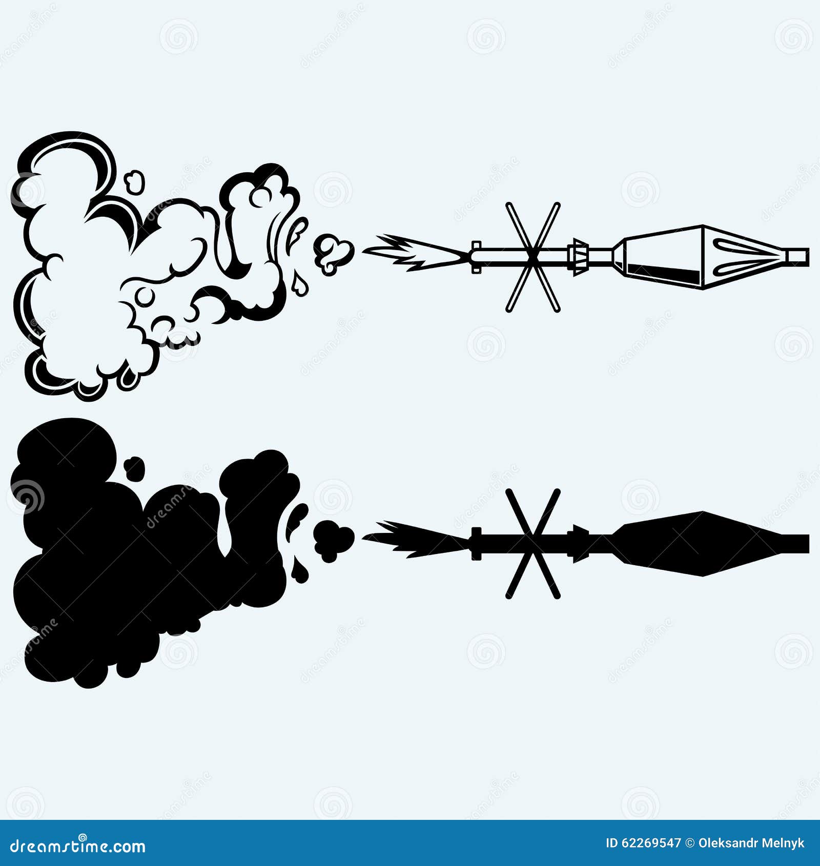Anti-tank Rocket Propelled Grenade Launcher - RPG 7 Vector Illustration ...