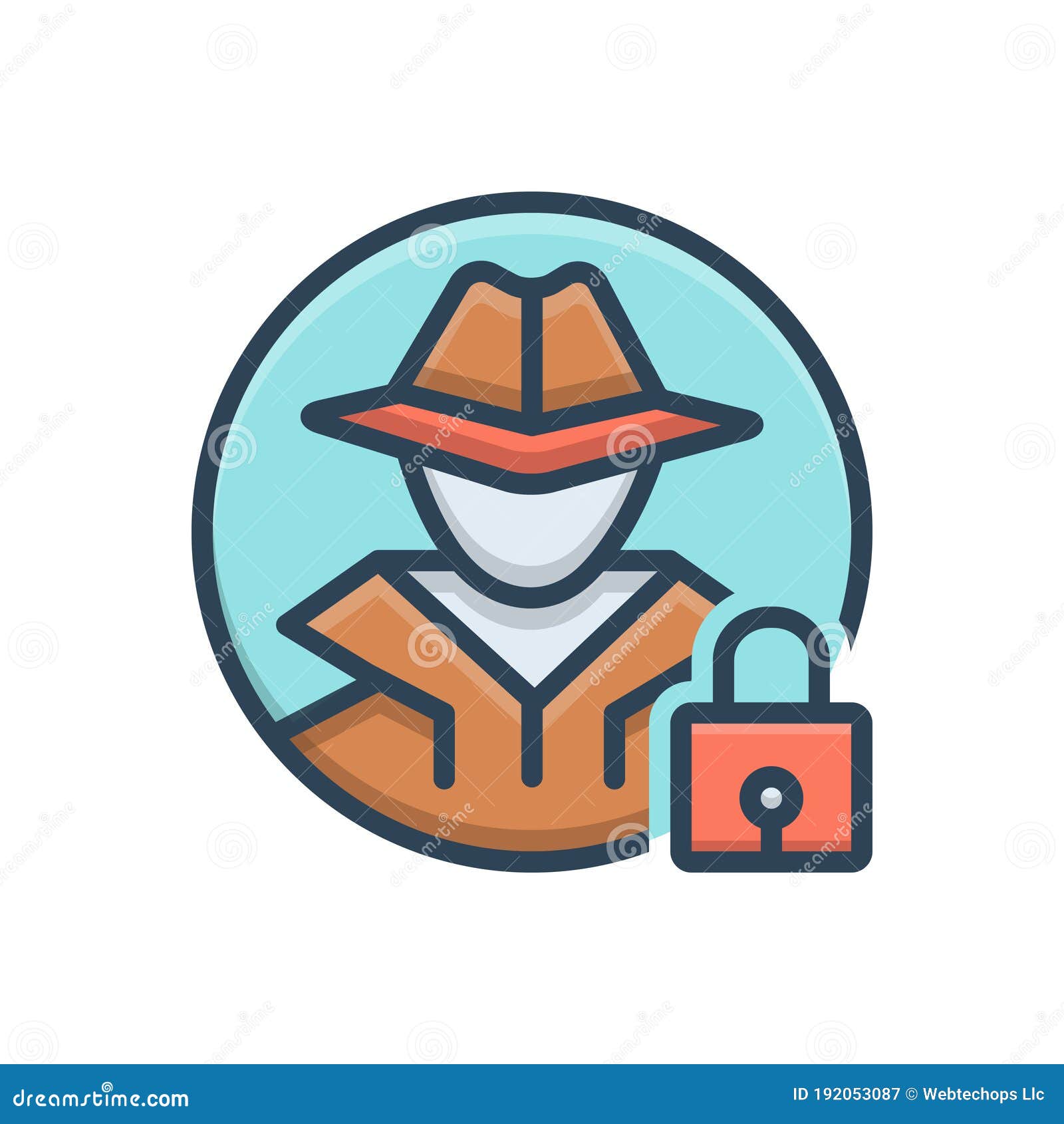 Color Illustration Icon for Anti Theft, Protection and Hacker Stock ...