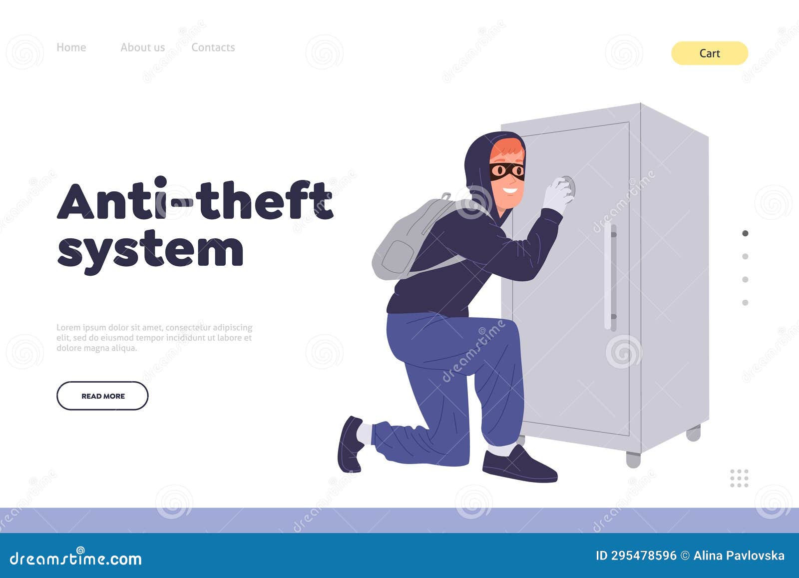 Anti-theft System Online Service Landing Page Design Template Offers ...
