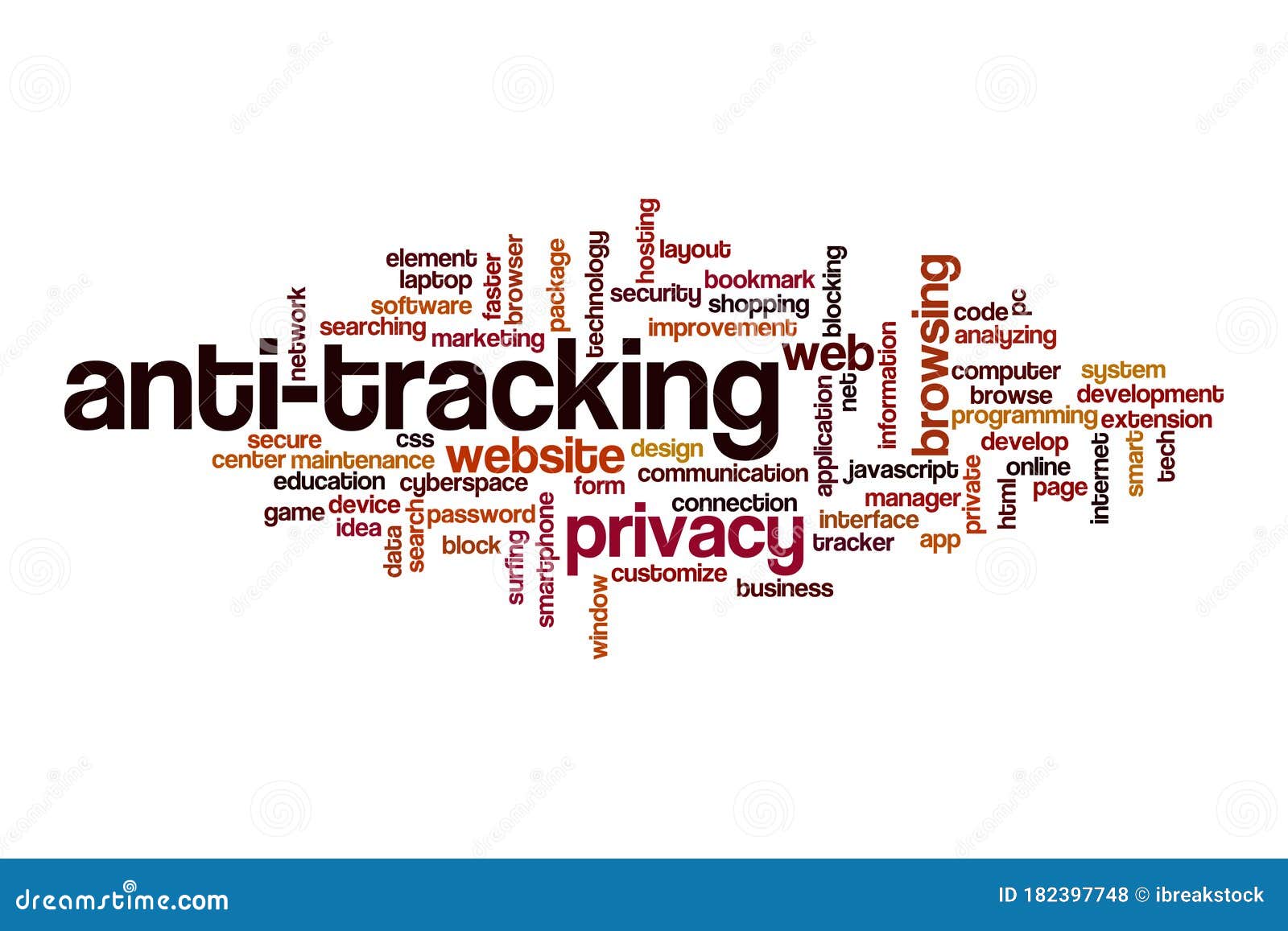 Anti-tracking Word Cloud Concept Stock Illustration - Illustration of ...