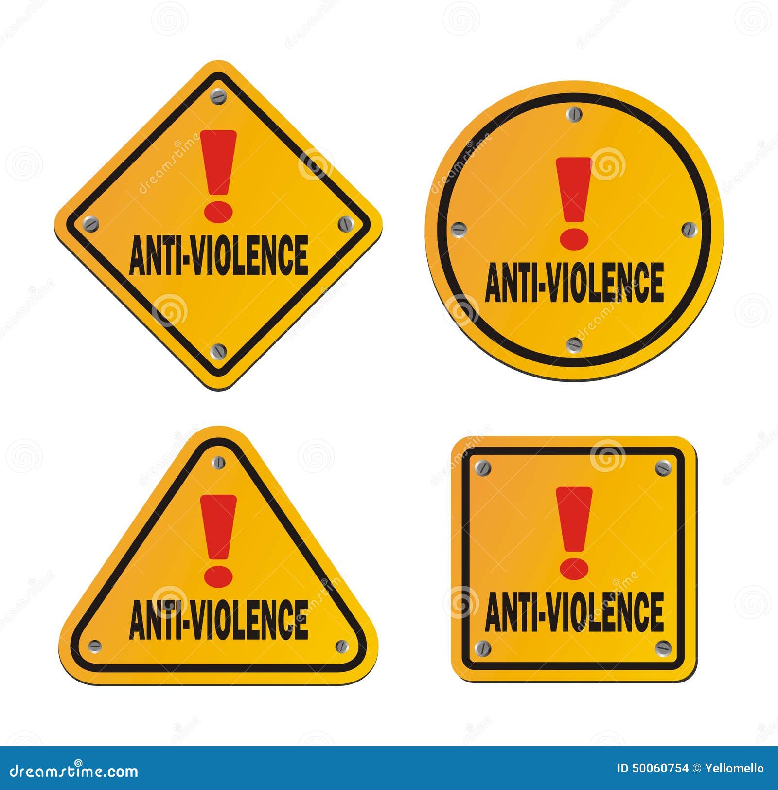 Anti-violence signs stock illustration. Illustration of isolated - 50060754