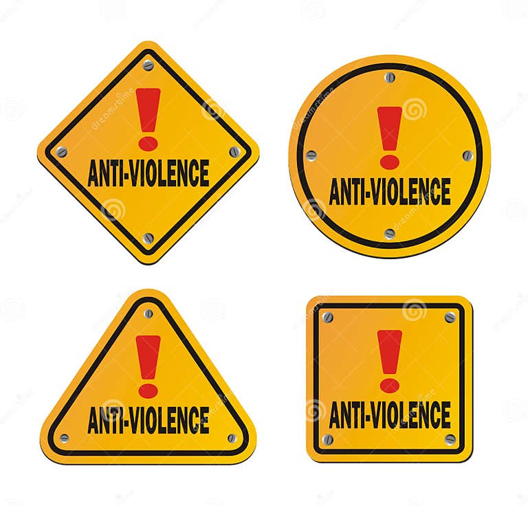 Anti-violence signs stock illustration. Illustration of isolated - 50060754