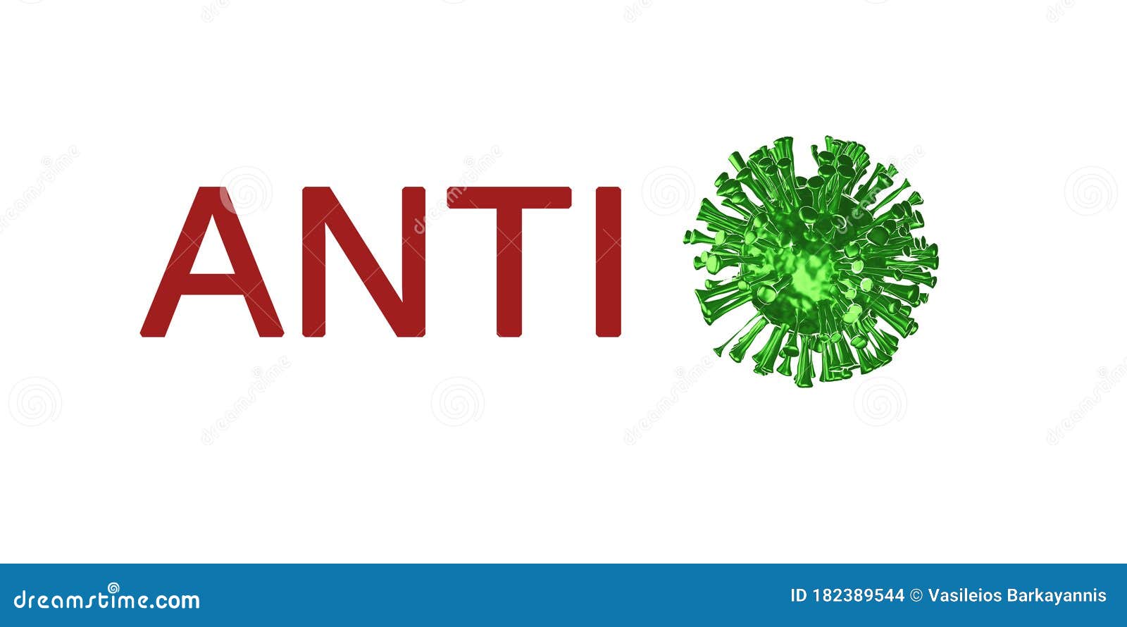 Anti Virus, a 3d Green Glowing Virus Coronavirus Cell Stock ...