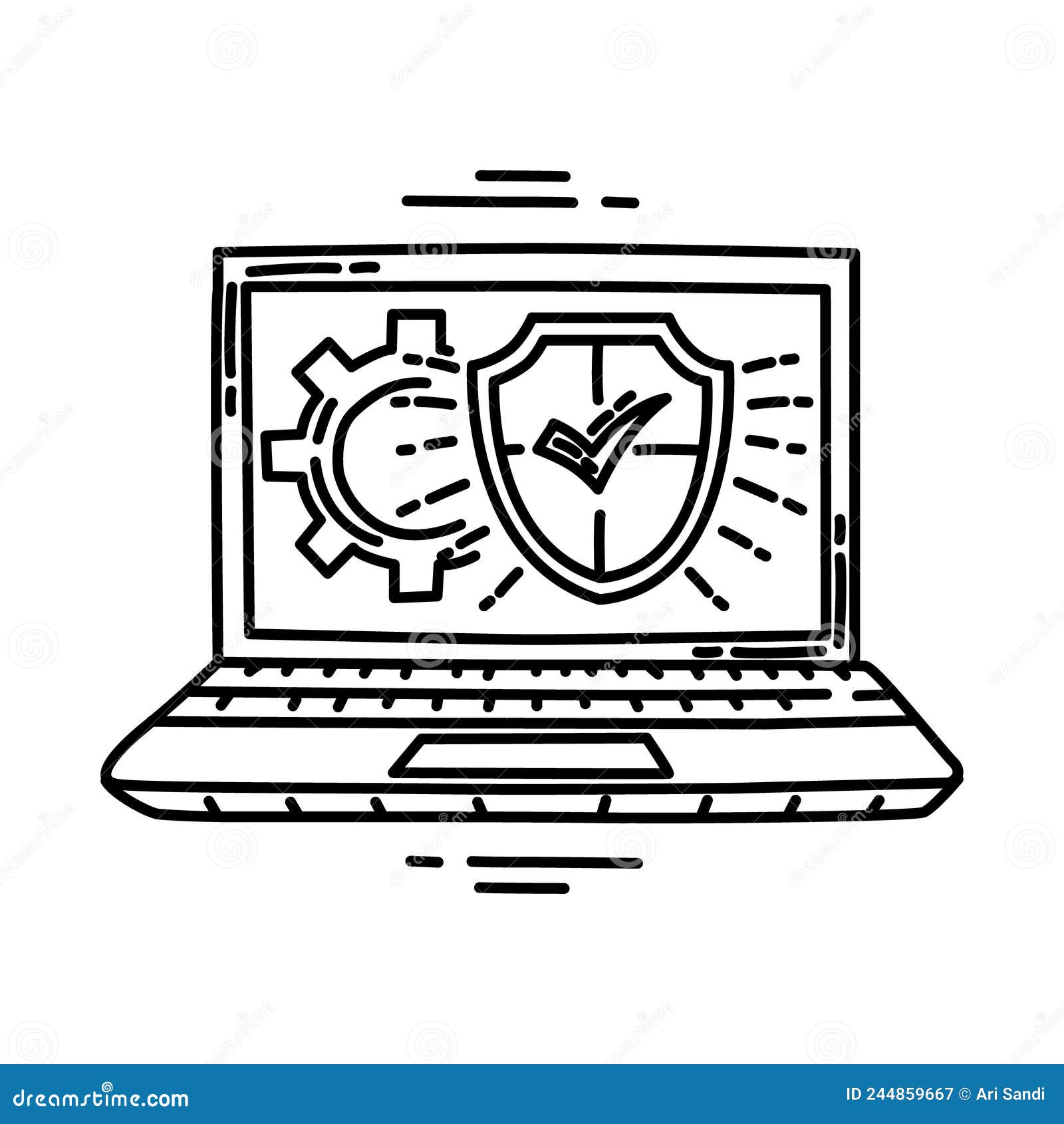 Anti Virus Icon. Doodle Hand Drawn or Outline Icon Style Stock Vector ...