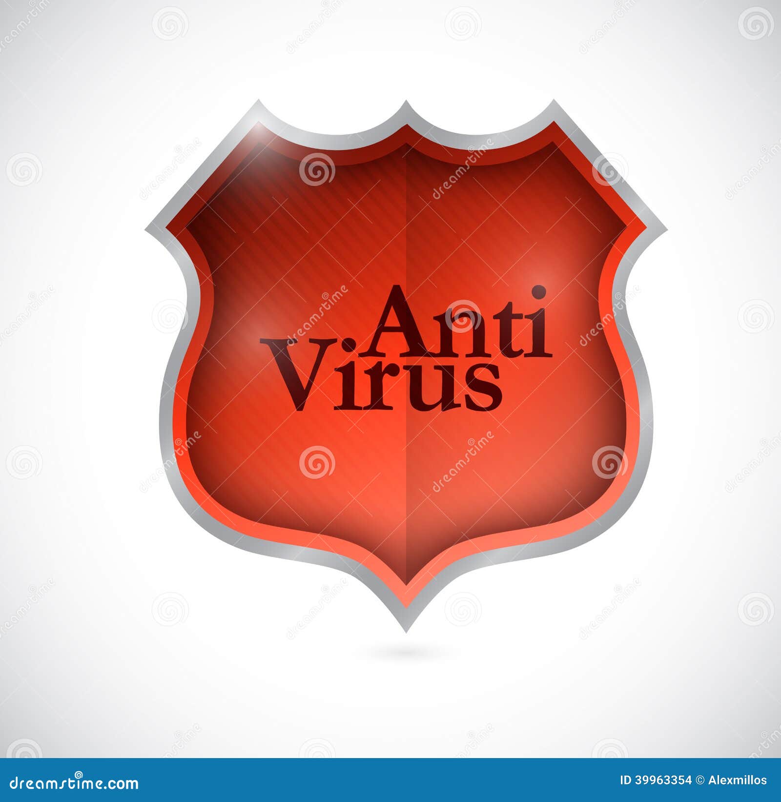 Anti Virus Red Shield Illustration Design Stock Illustration ...