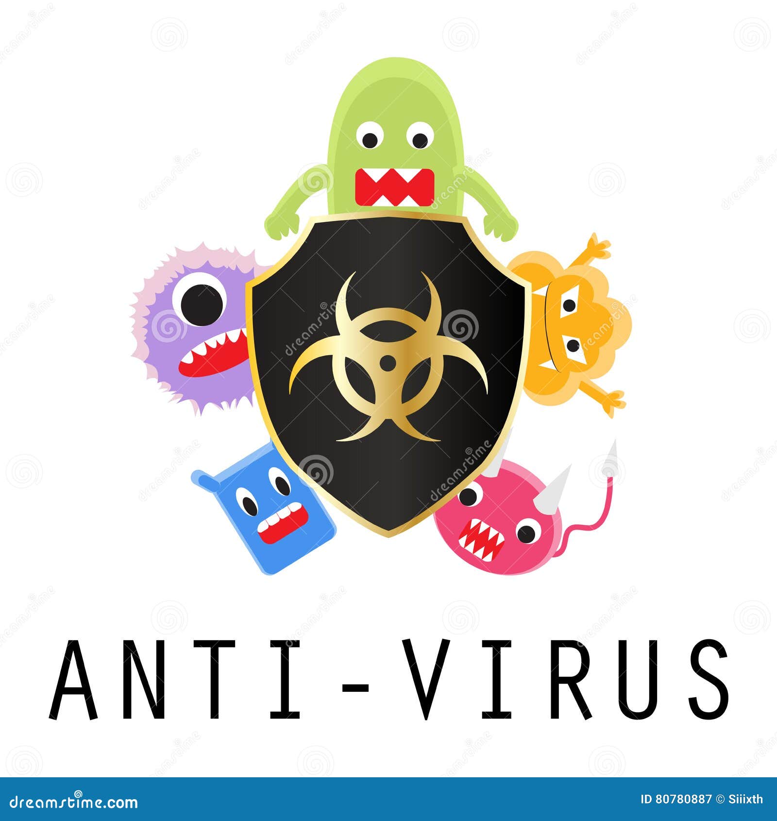 Virus Shield Icon Round Globula Collage Vector Illustration ...