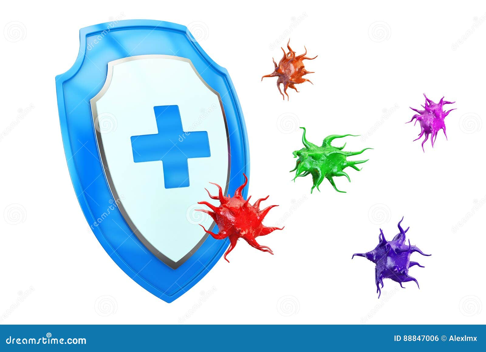 Antibacterial or Anti Virus Shield, Health Protect Concept. 3D Stock ...