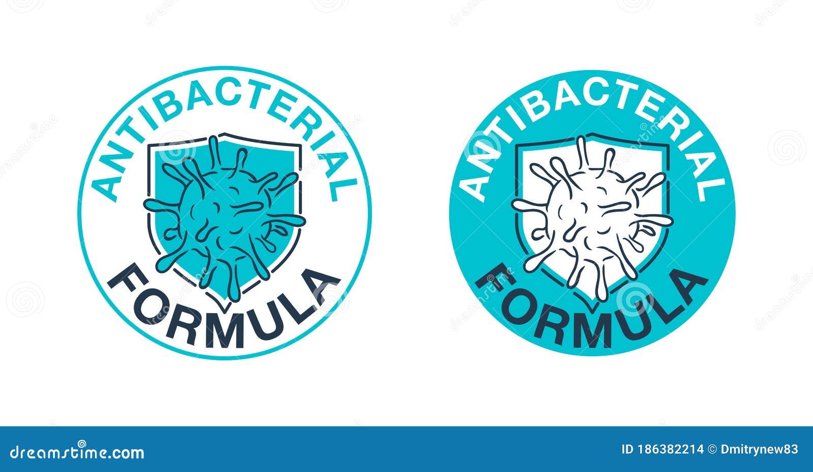 Antibacterial Formula Stamp - Shield with Microbe Stock Vector ...