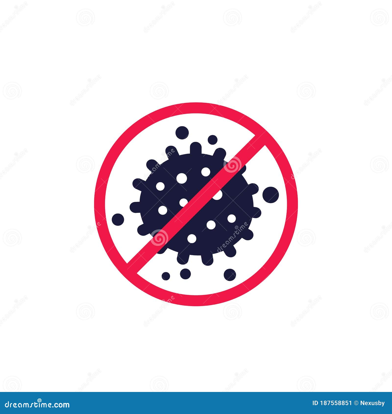 Antibacterial Icon, No Bacteria Vector Sign Stock Vector - Illustration ...